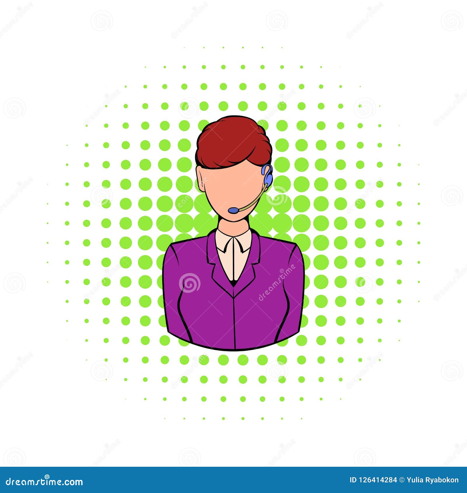 Support Phone Operator in Headset Icon Stock Illustration ...