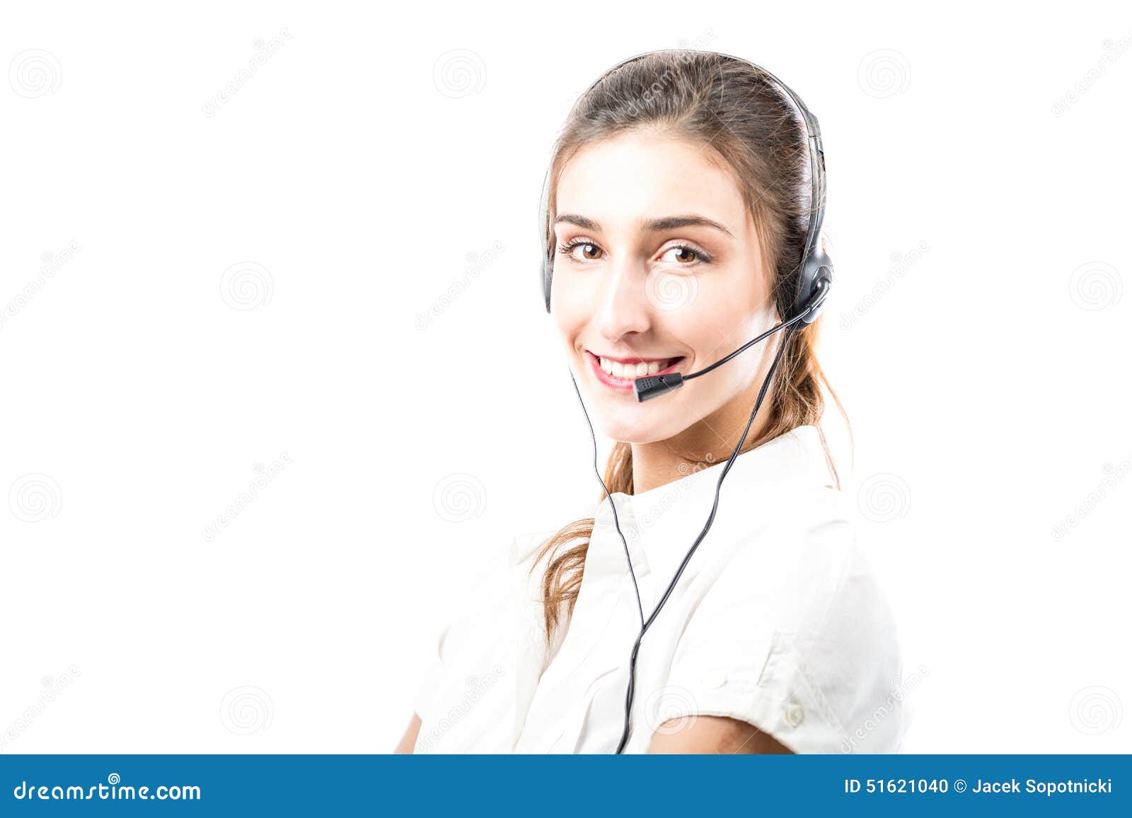 Support Phone Operator in Headset Stock Photo - Image of reception ...