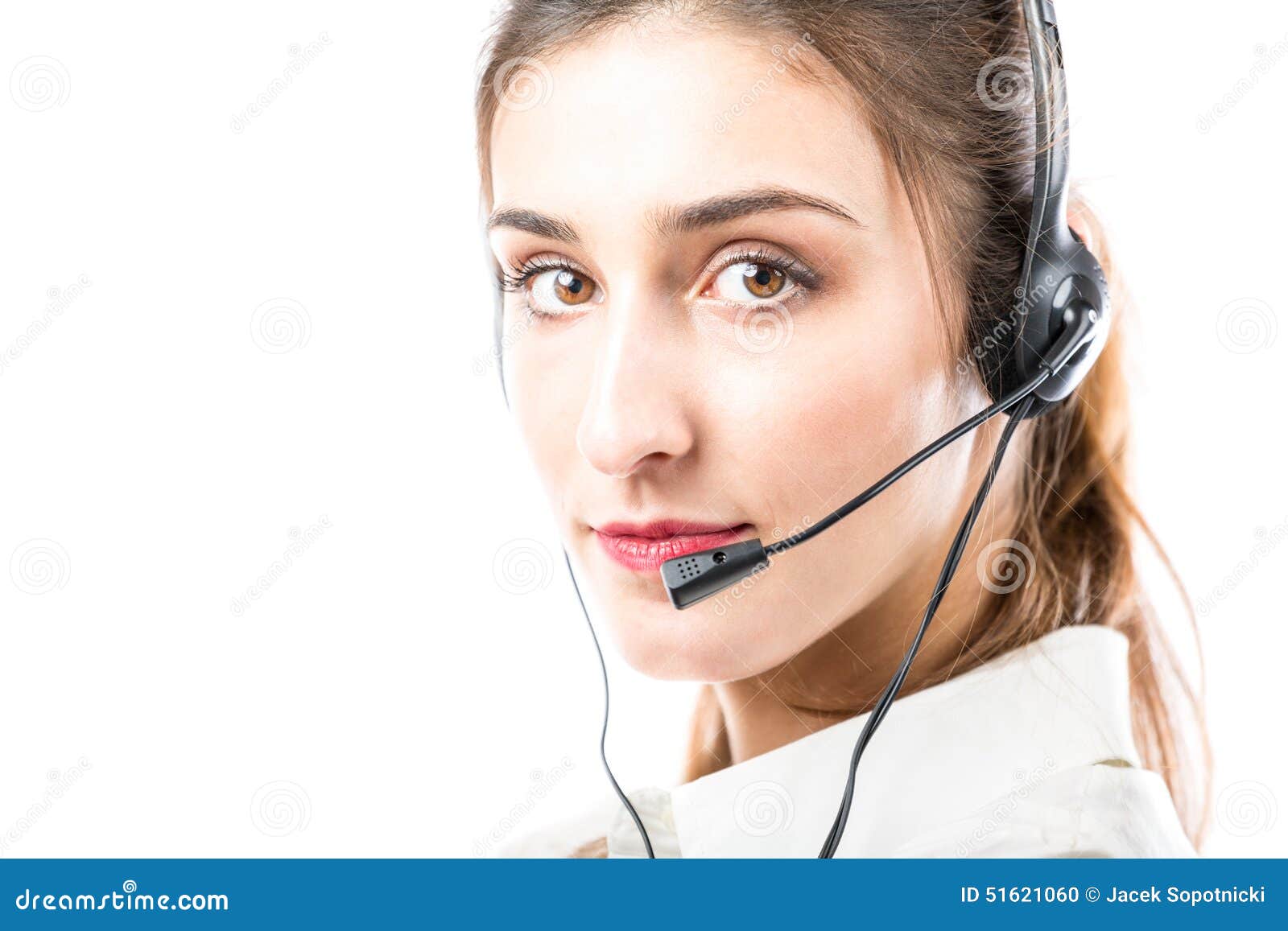 Support Phone Operator in Headset Stock Photo - Image of centre, happy ...