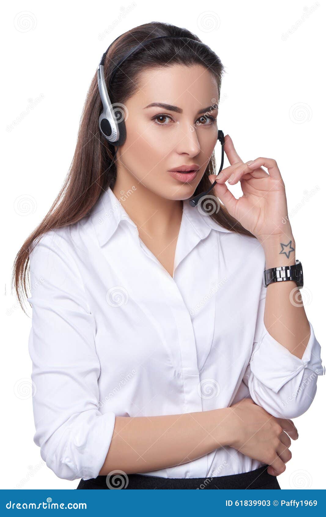 Support Phone Operator in Headset Stock Image - Image of client ...