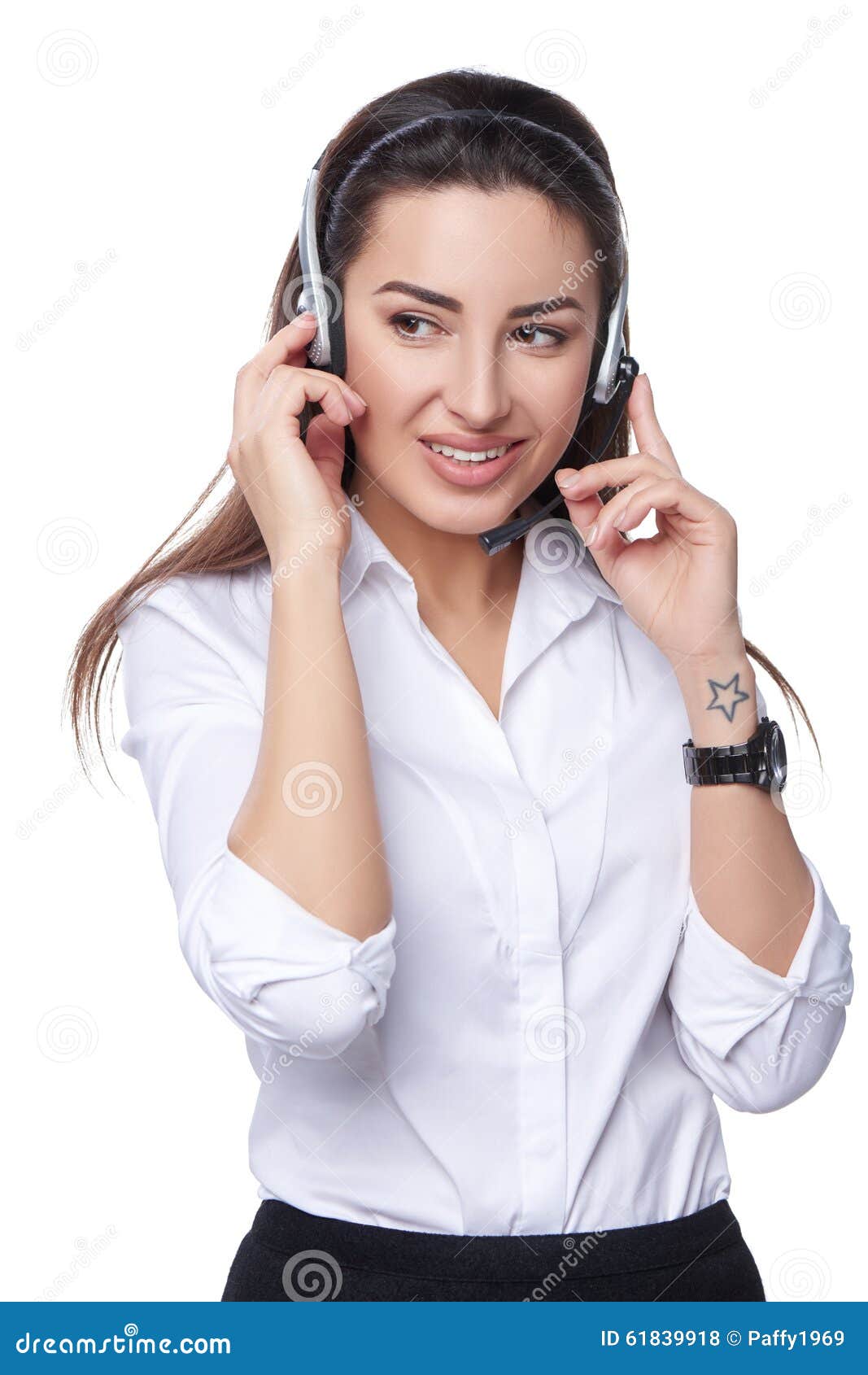 Support Phone Operator in Headset Stock Photo - Image of call, girl ...