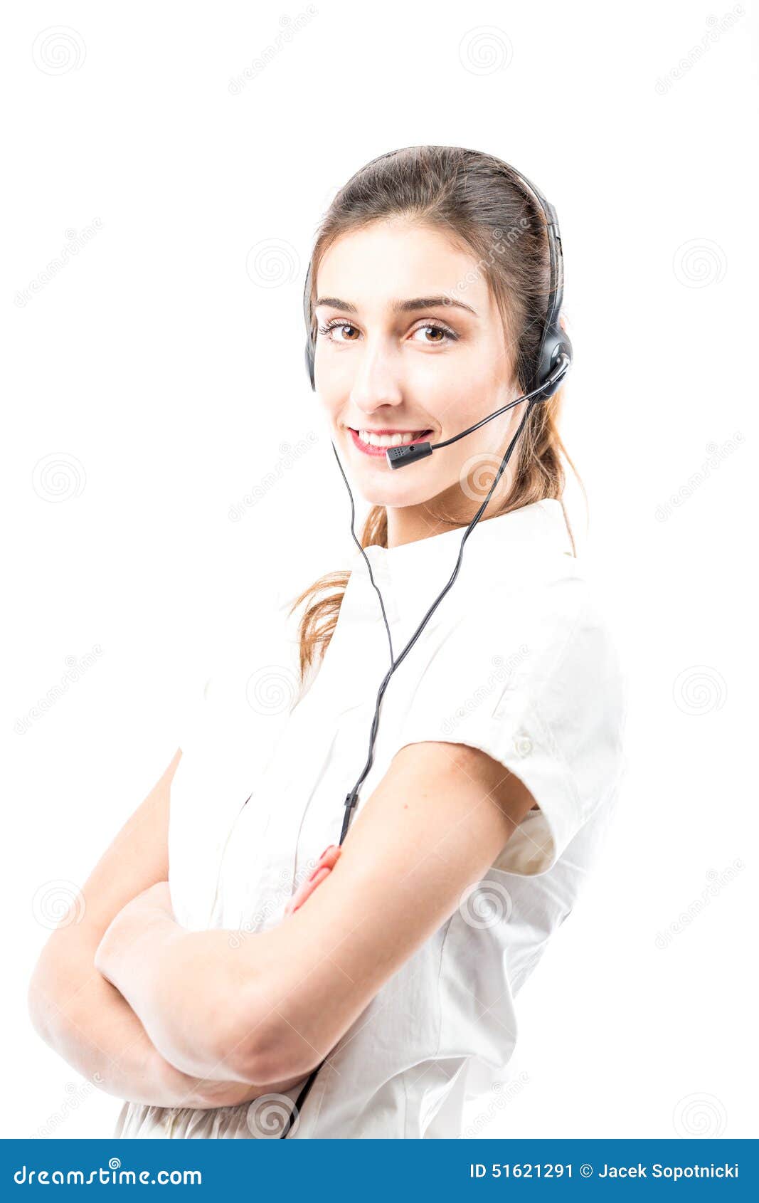 Support Phone Operator in Headset Stock Image - Image of close, call ...