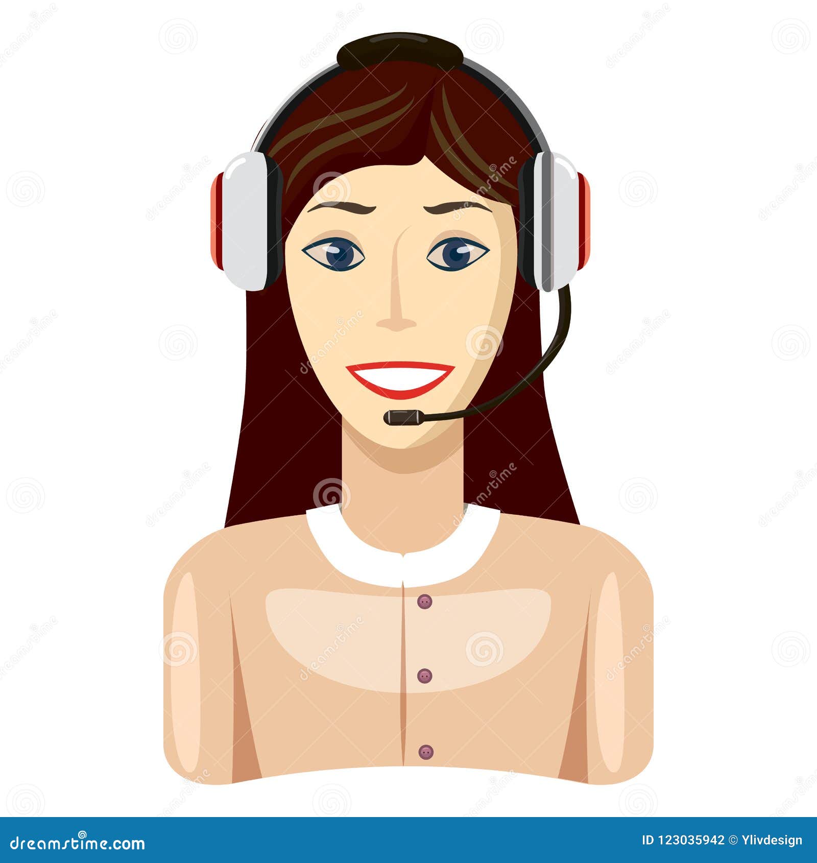 Support Phone Operator Icon, Cartoon Style Stock Illustration ...