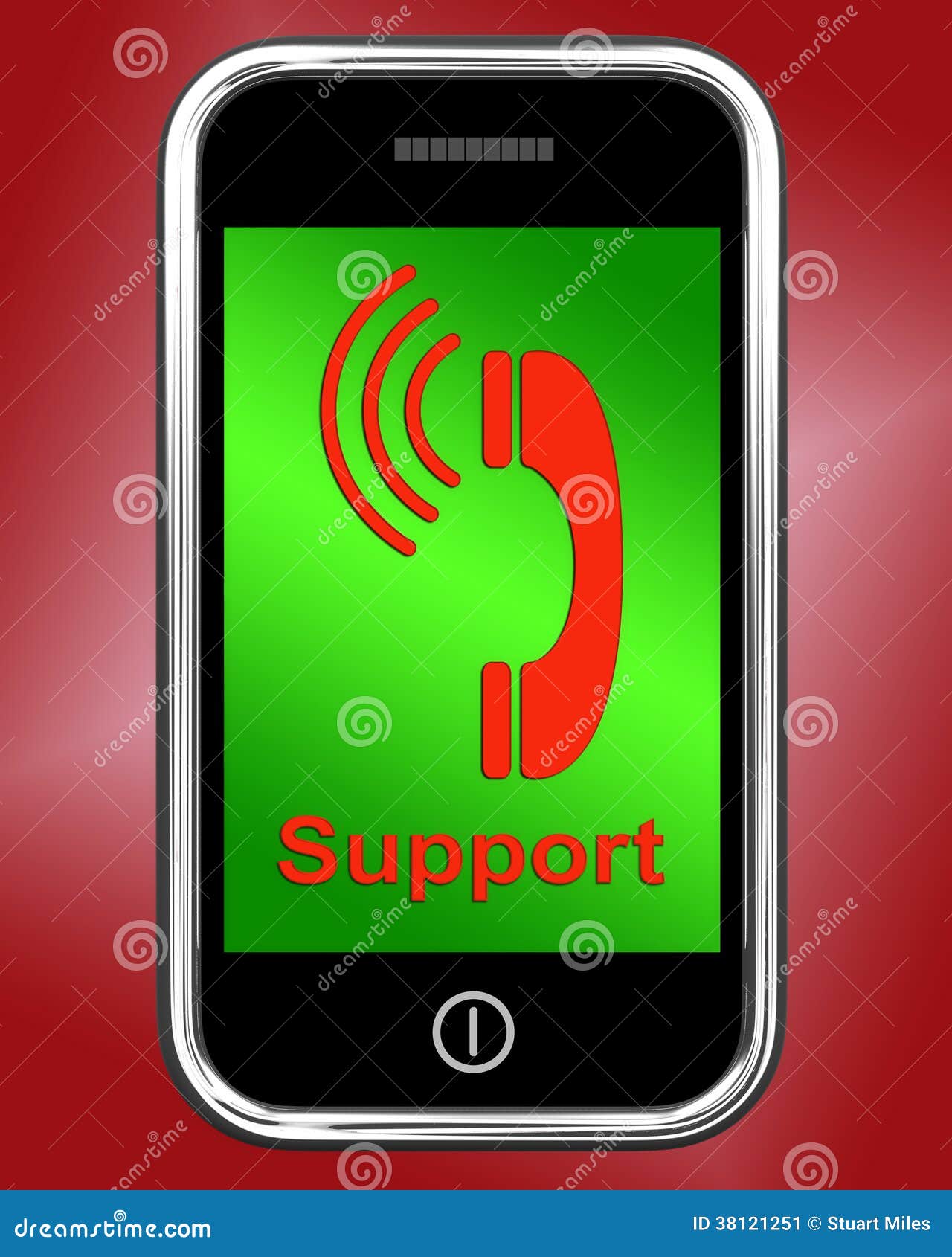Support on Phone Shows Call for Advice Stock Illustration ...