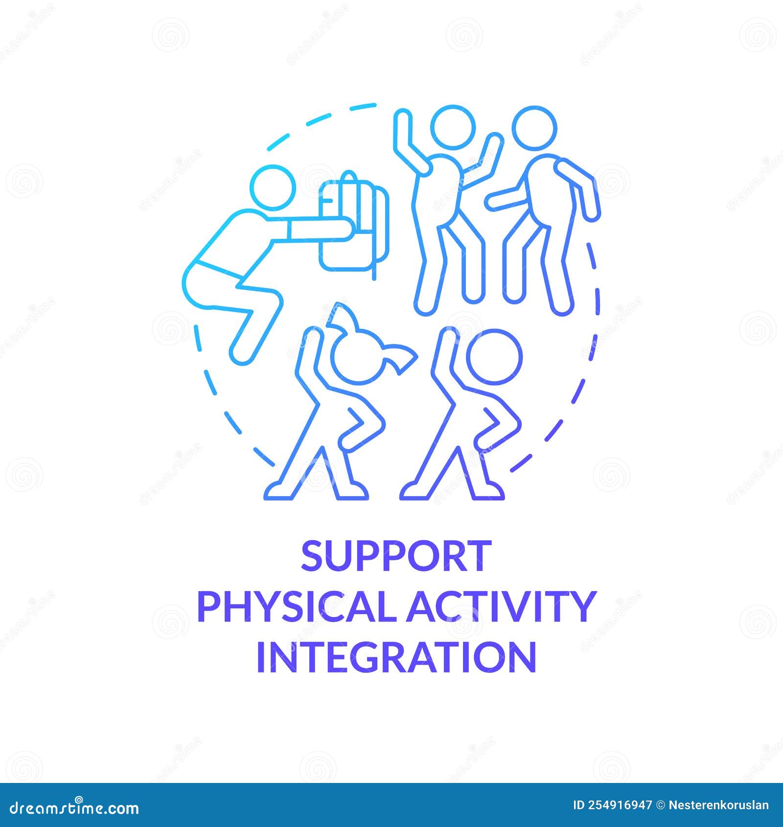 Support Physical Activity Integration Blue Gradient Concept Icon Stock ... Support Physical Activity Integration Blue Gradient Concept Icon Stock ...