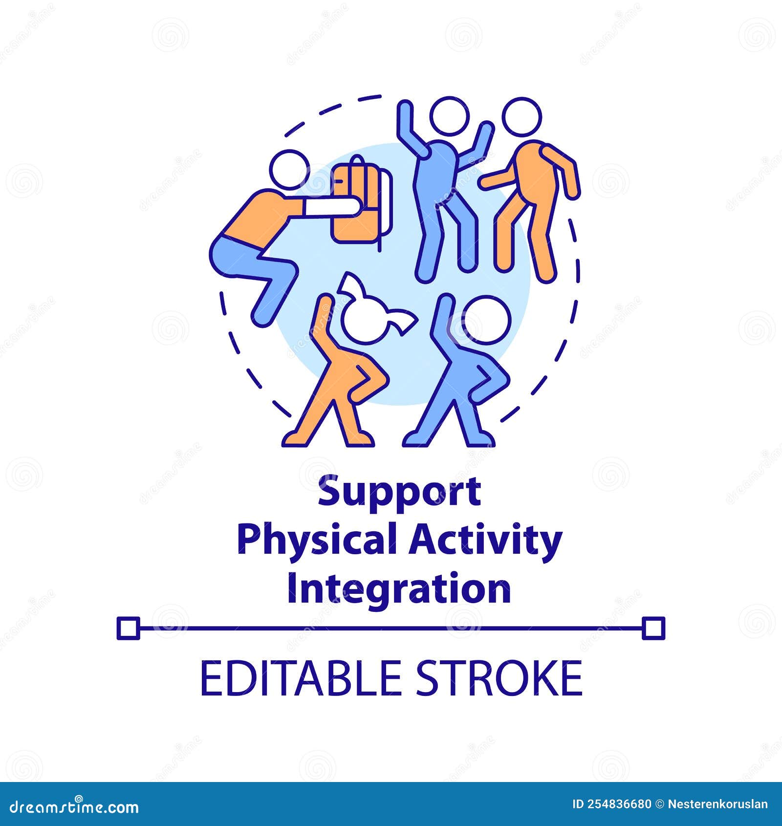 Support Physical Activity Integration Concept Icon Stock Vector ...