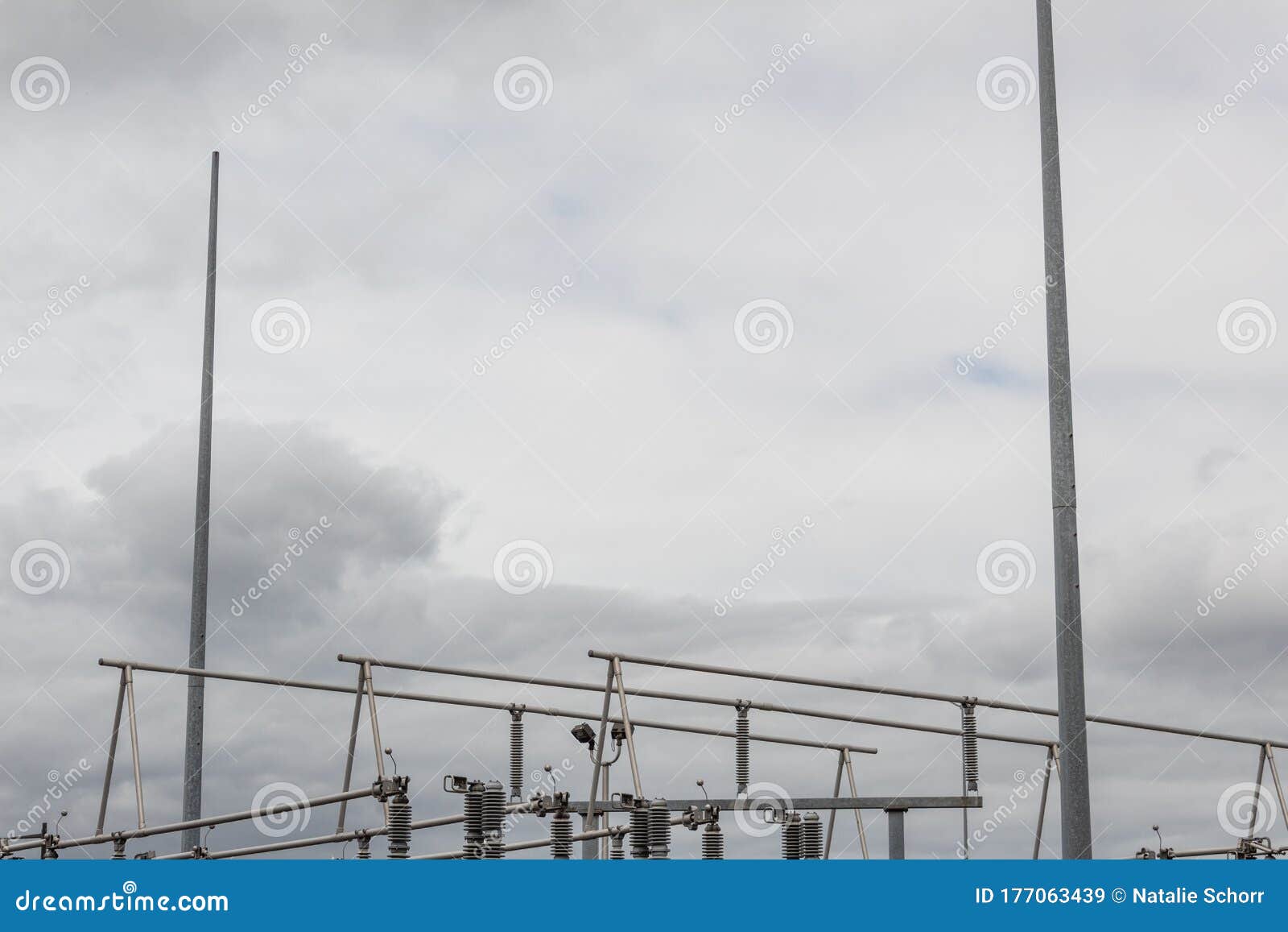 Support Poles, Trusses, and Insulators in an Electrical Power Structure ...