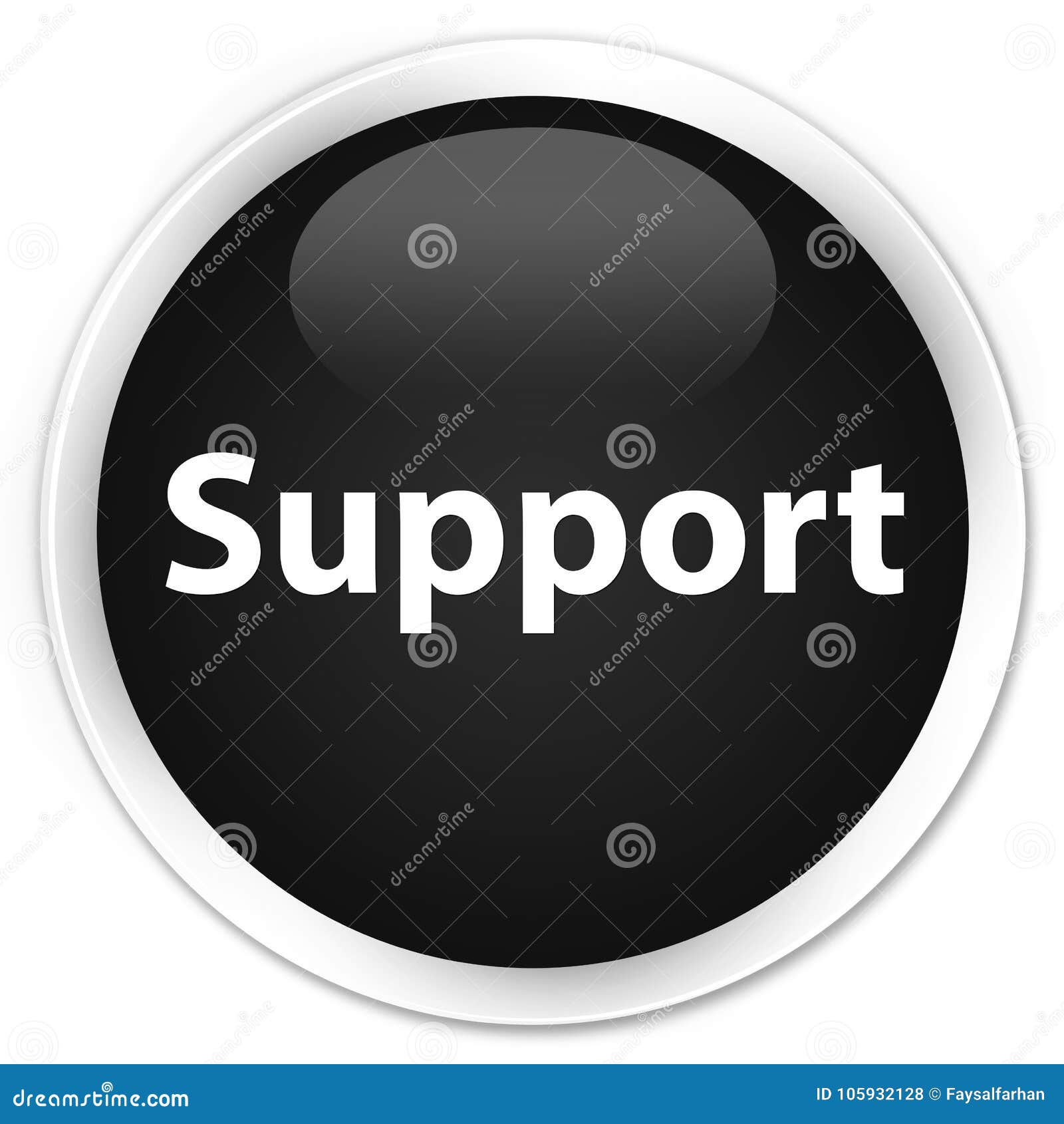Support Premium Black Round Button Stock Illustration - Illustration of ...