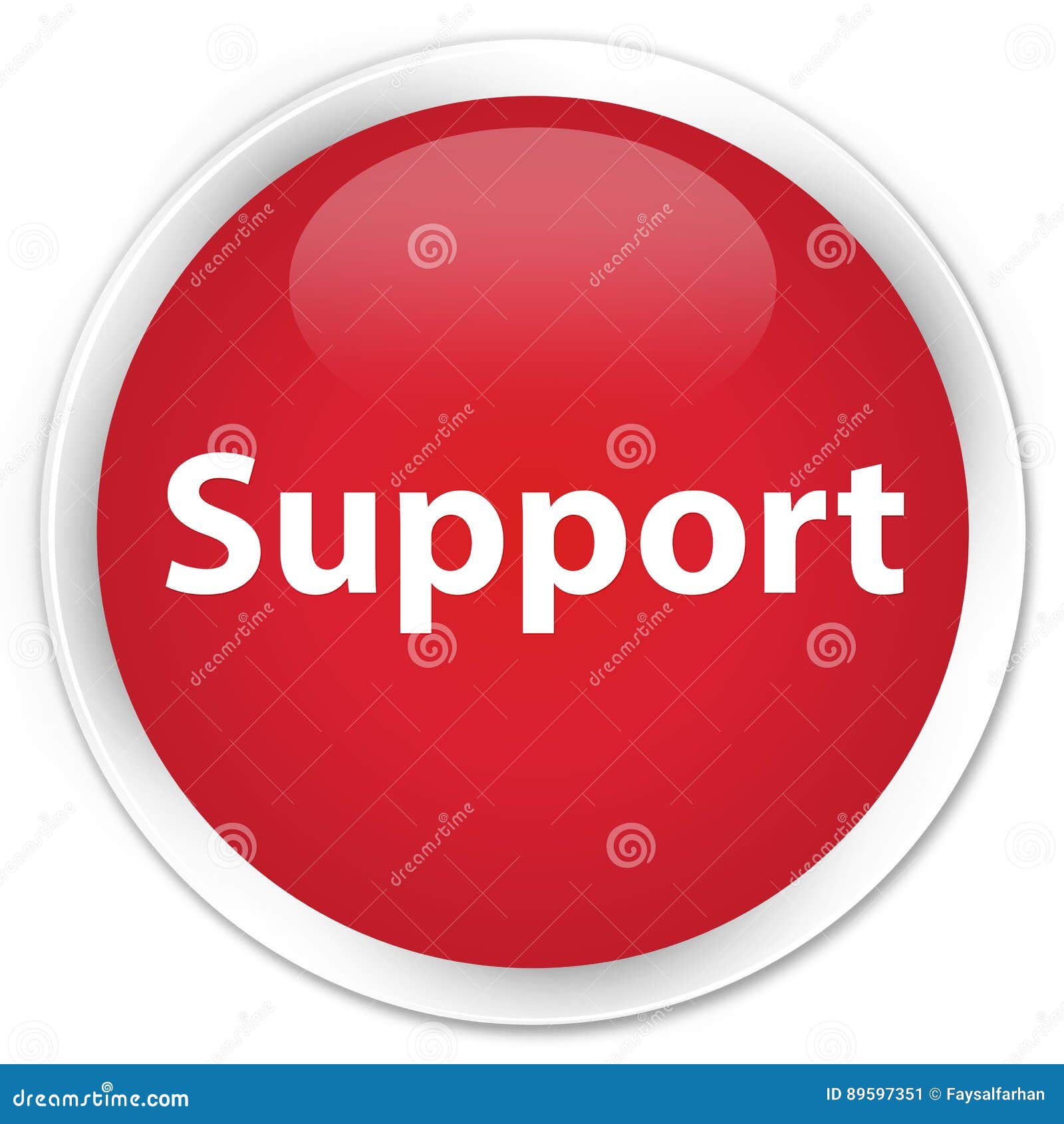 Support Premium Red Round Button Stock Illustration - Illustration of ...