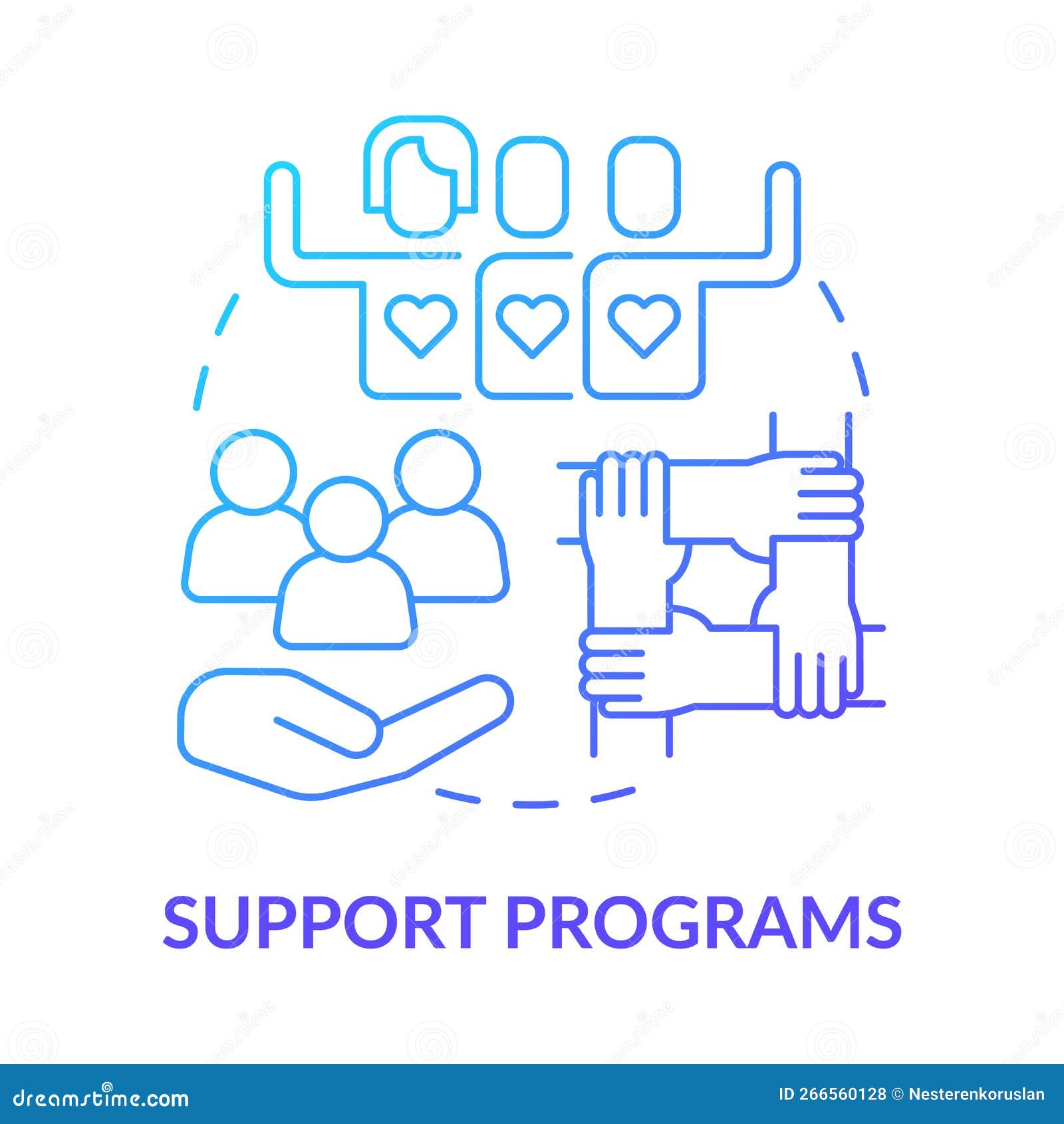 Support Programs Blue Gradient Concept Icon Stock Illustration ...