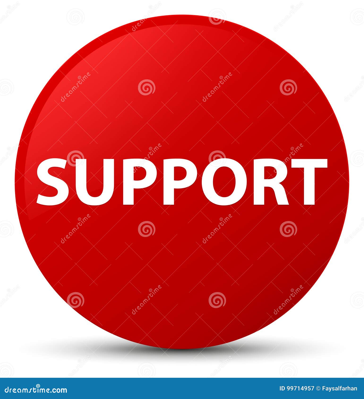 Support red round button stock illustration. Illustration of text ...