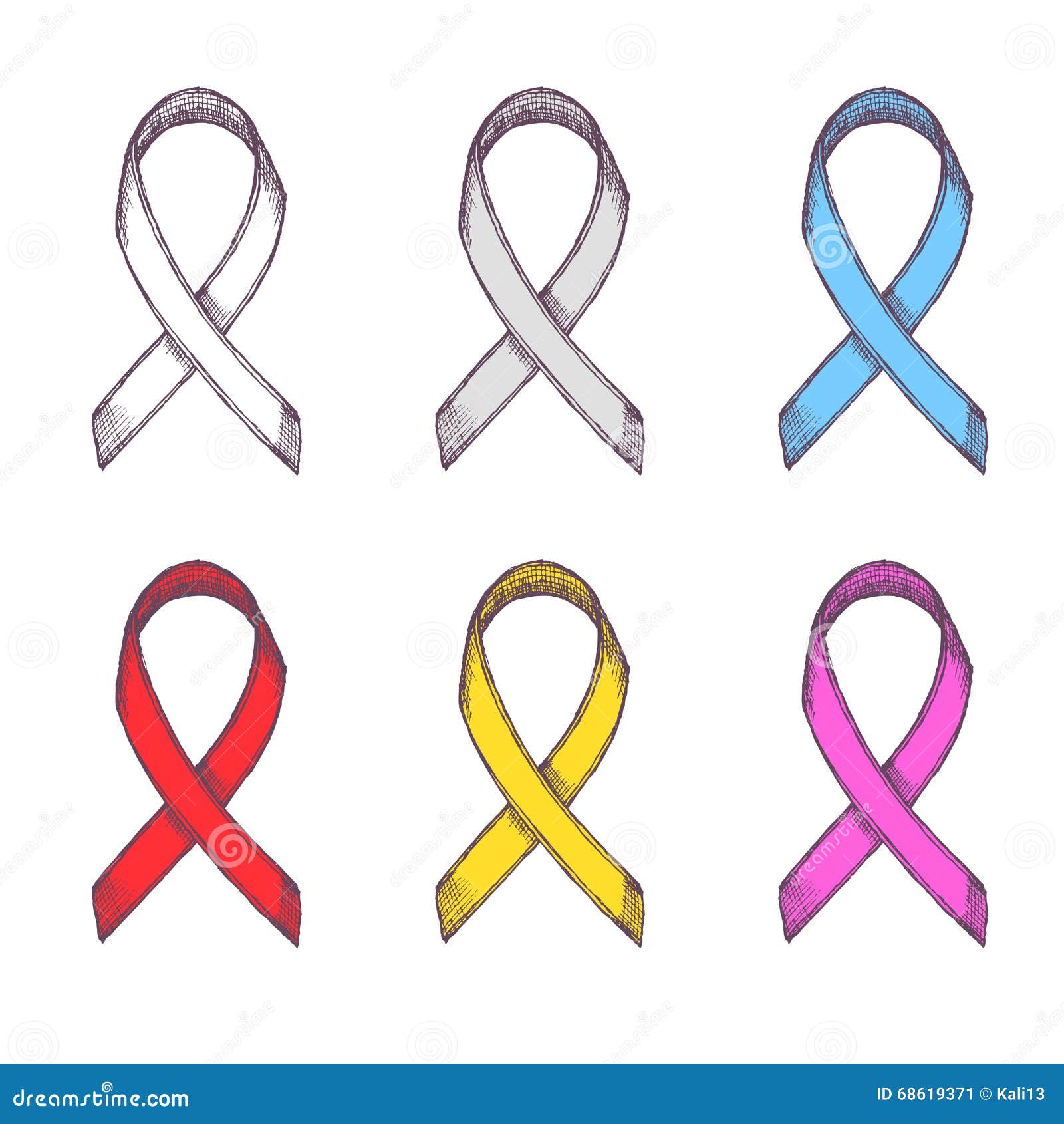 Support ribbons set stock vector. Illustration of element - 68619371