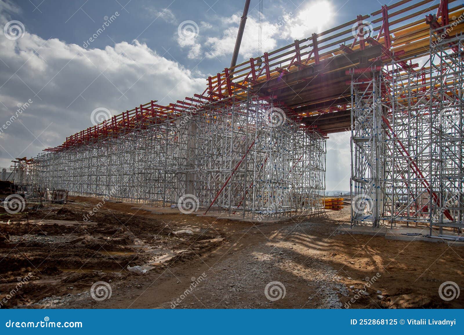 Support scaffolding system stock image. Image of site - 252868125
