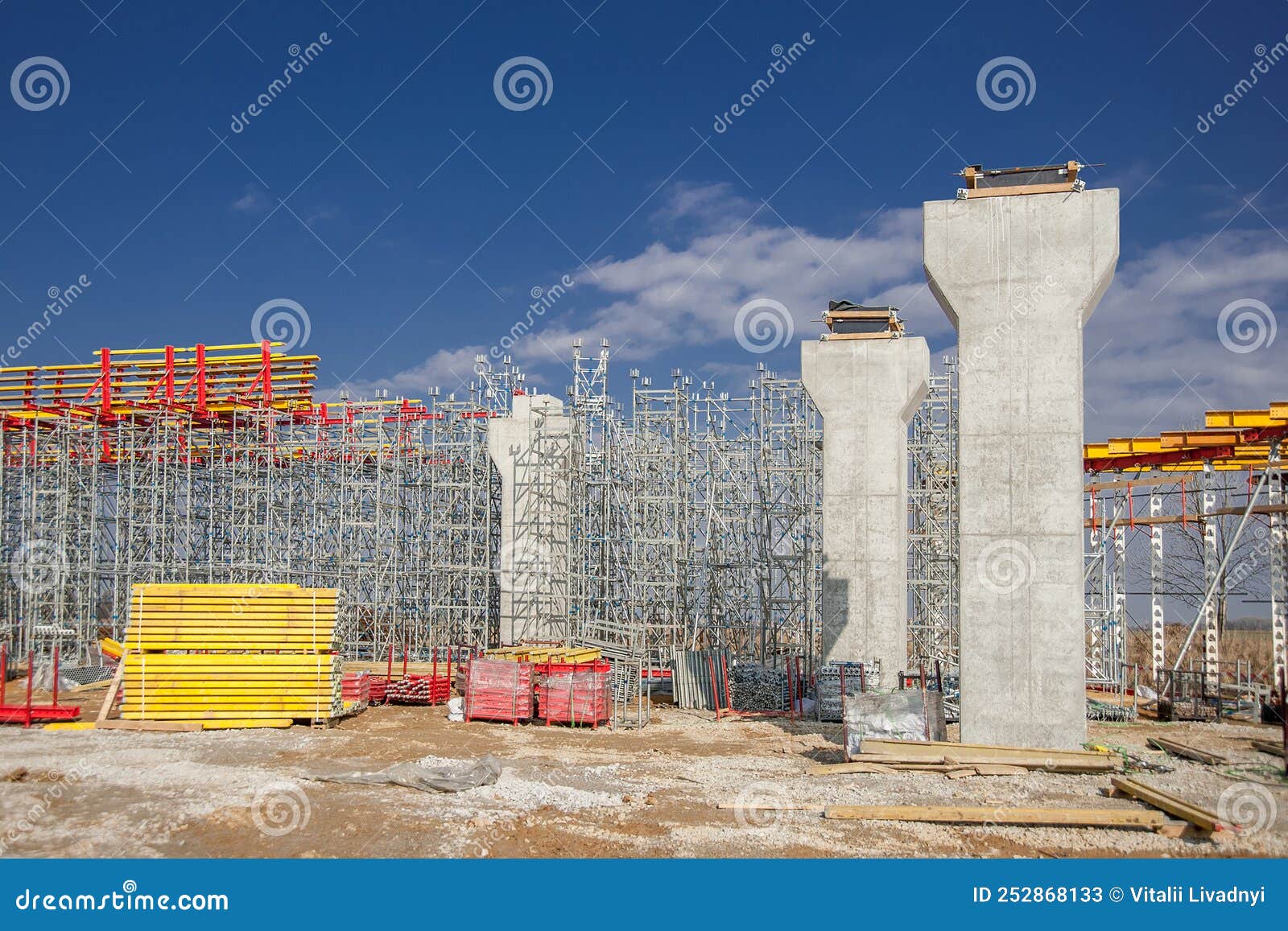 Support scaffolding system stock image. Image of beam - 252868133