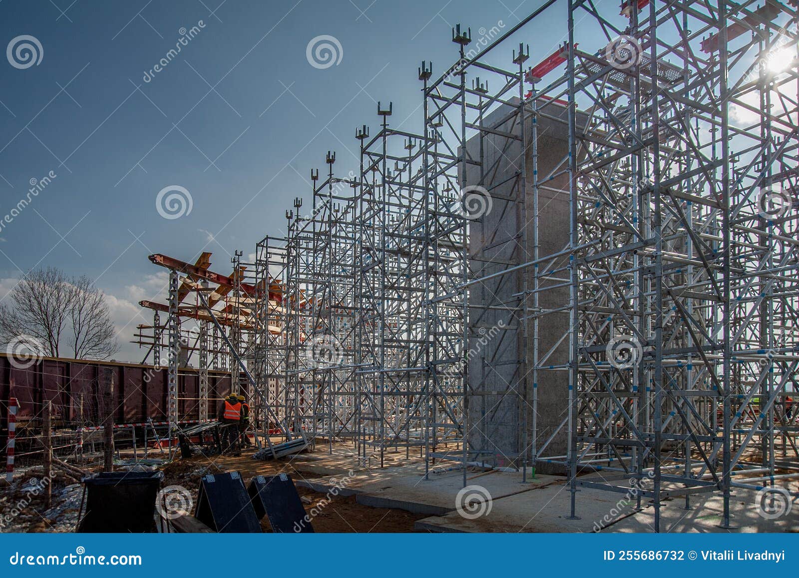 Support scaffolding system stock photo. Image of beam - 255686732