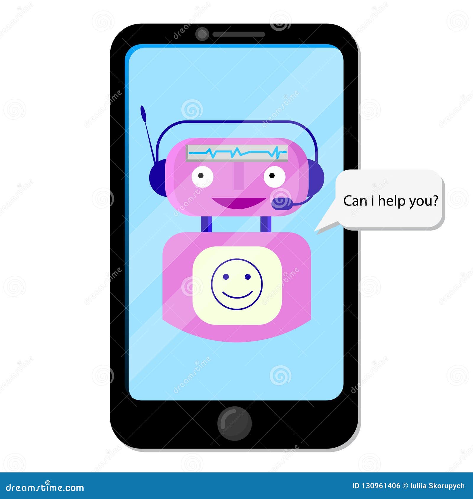 Support service bot stock vector. Illustration of humanoid - 130961406