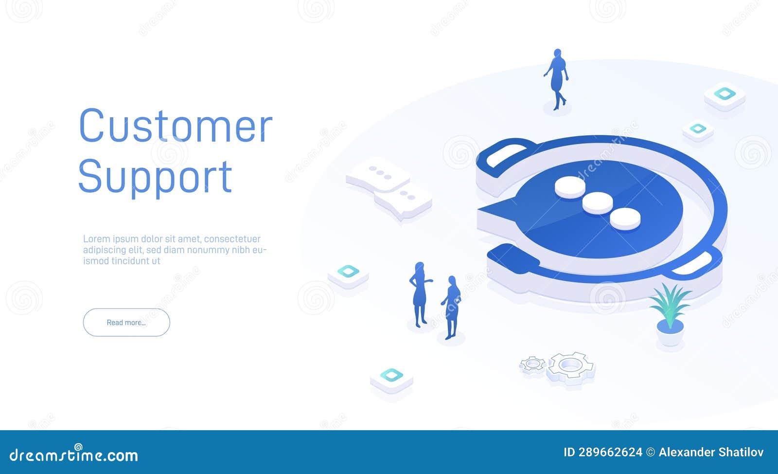 Support Service Concept or Call Center in Isometric Vector Illustration ...