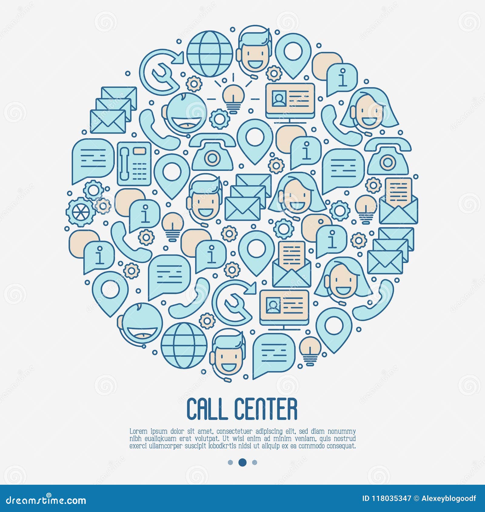 Support Service Concept in Circle Stock Vector - Illustration of ...