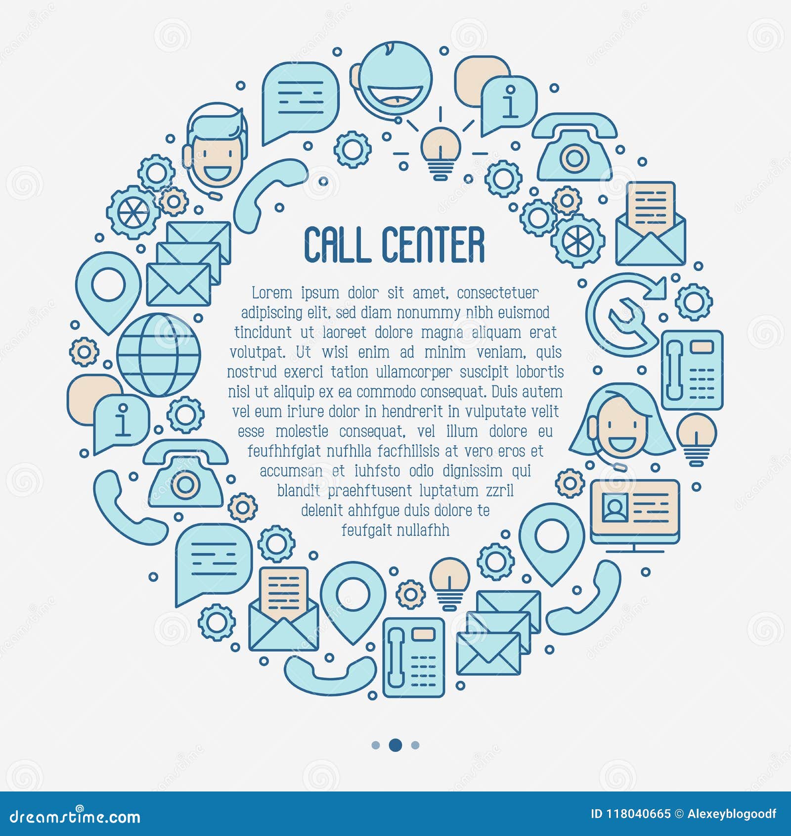 Support Service Concept in Circle Stock Vector - Illustration of ...