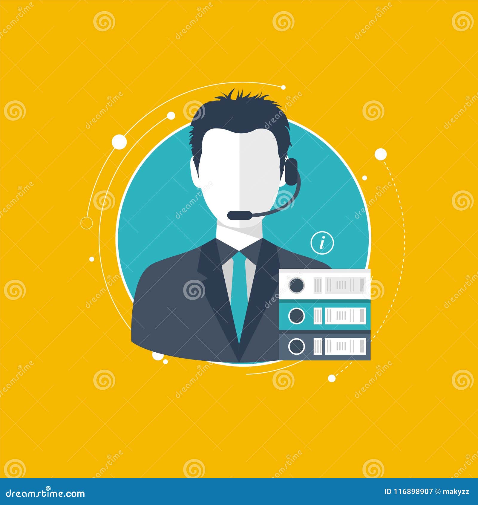 Support Service Concept. Flat Design Illustration with Icons Stock ...