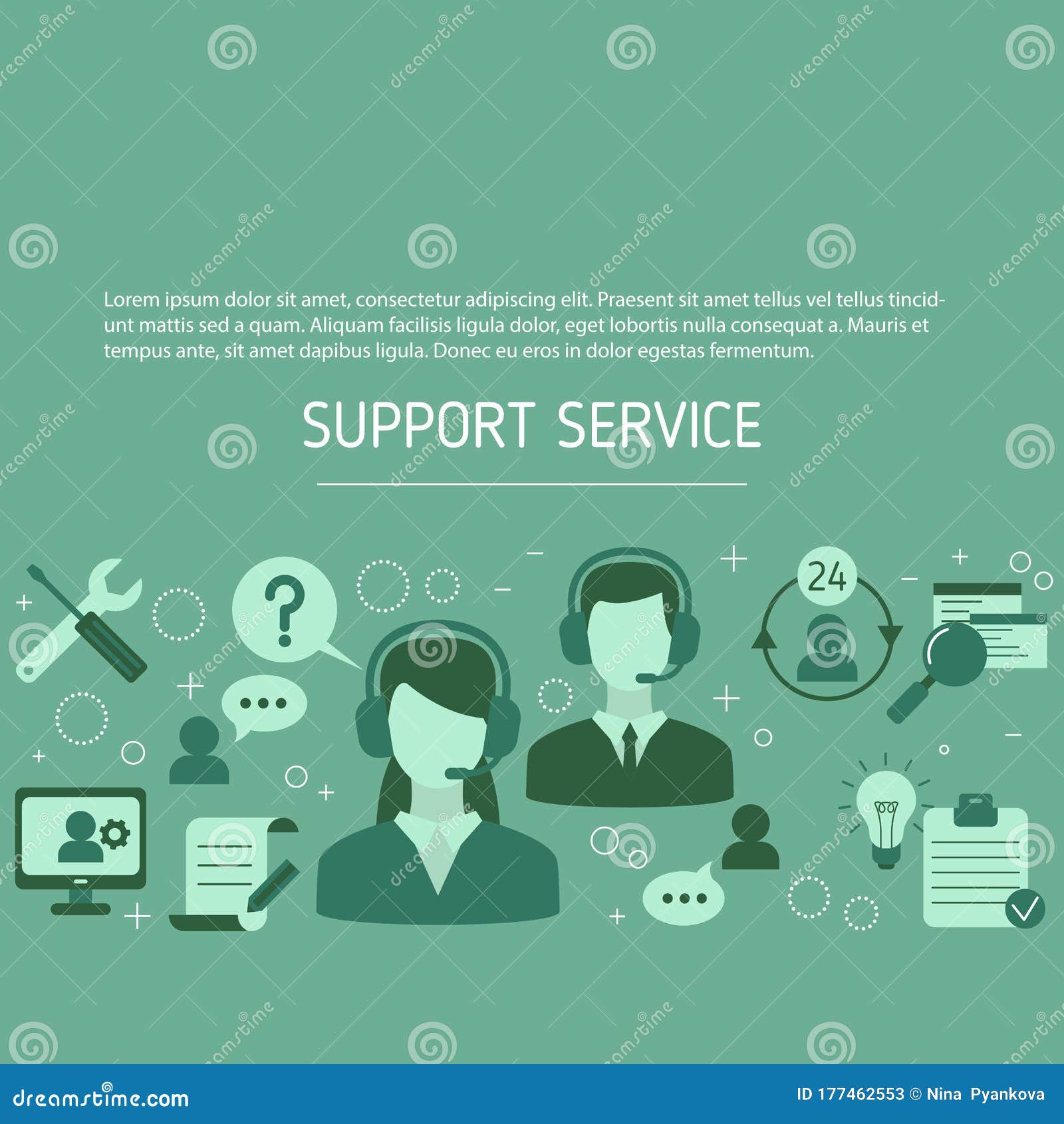 Support service concept stock vector. Illustration of administrator ...