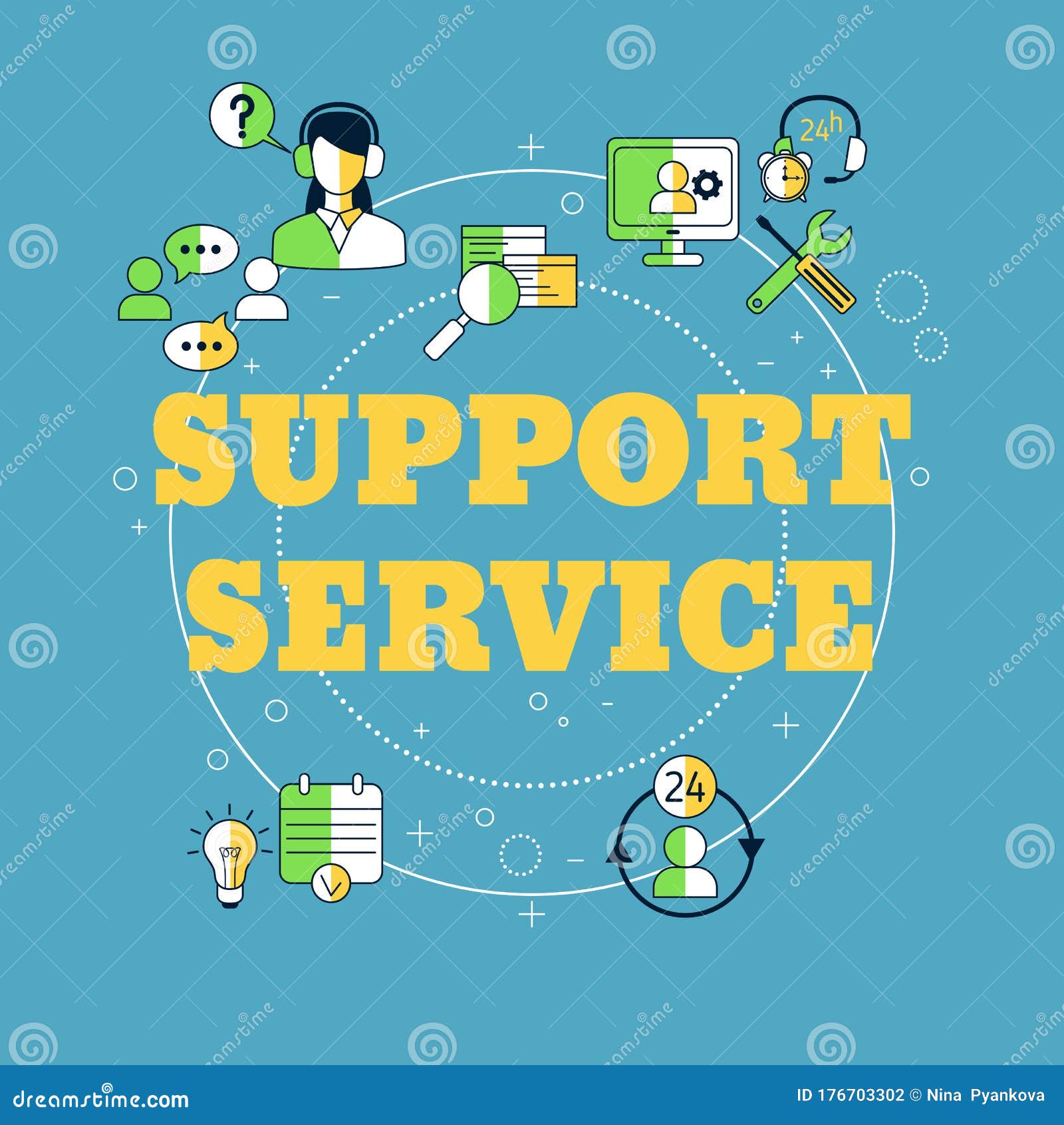 Support service concept stock vector. Illustration of consulting ...
