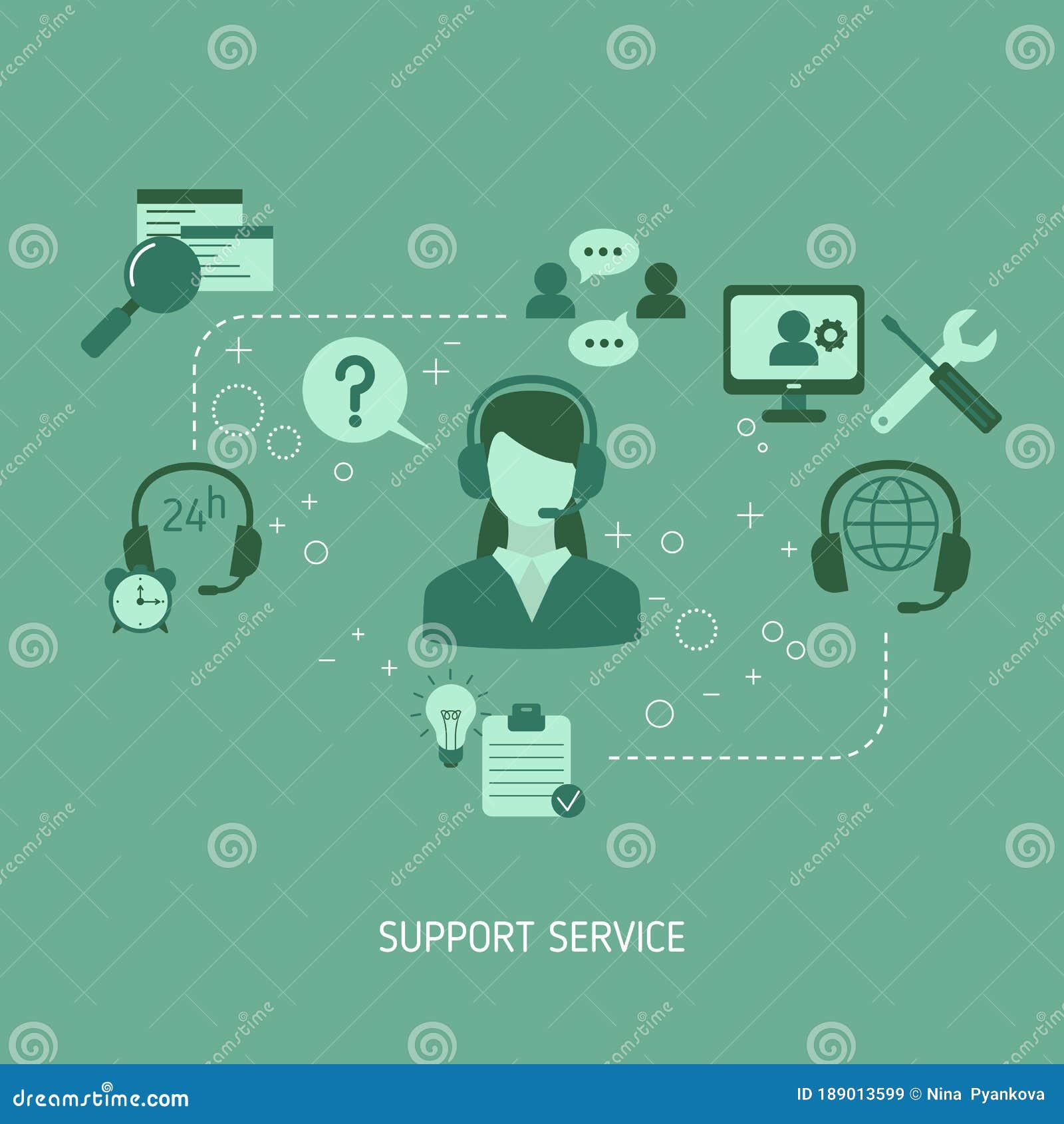 Support service concept stock vector. Illustration of operator - 189013599