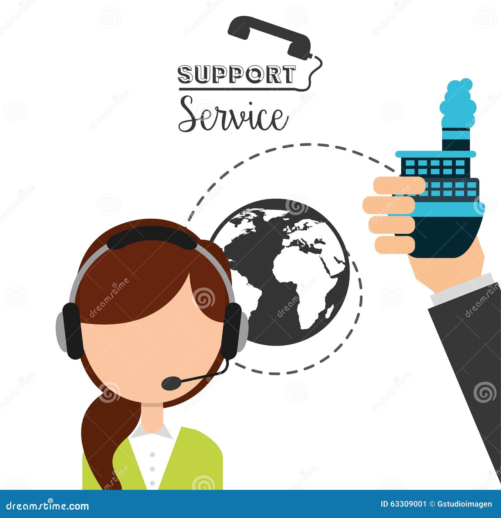 Support service design stock vector. Illustration of line - 63309001