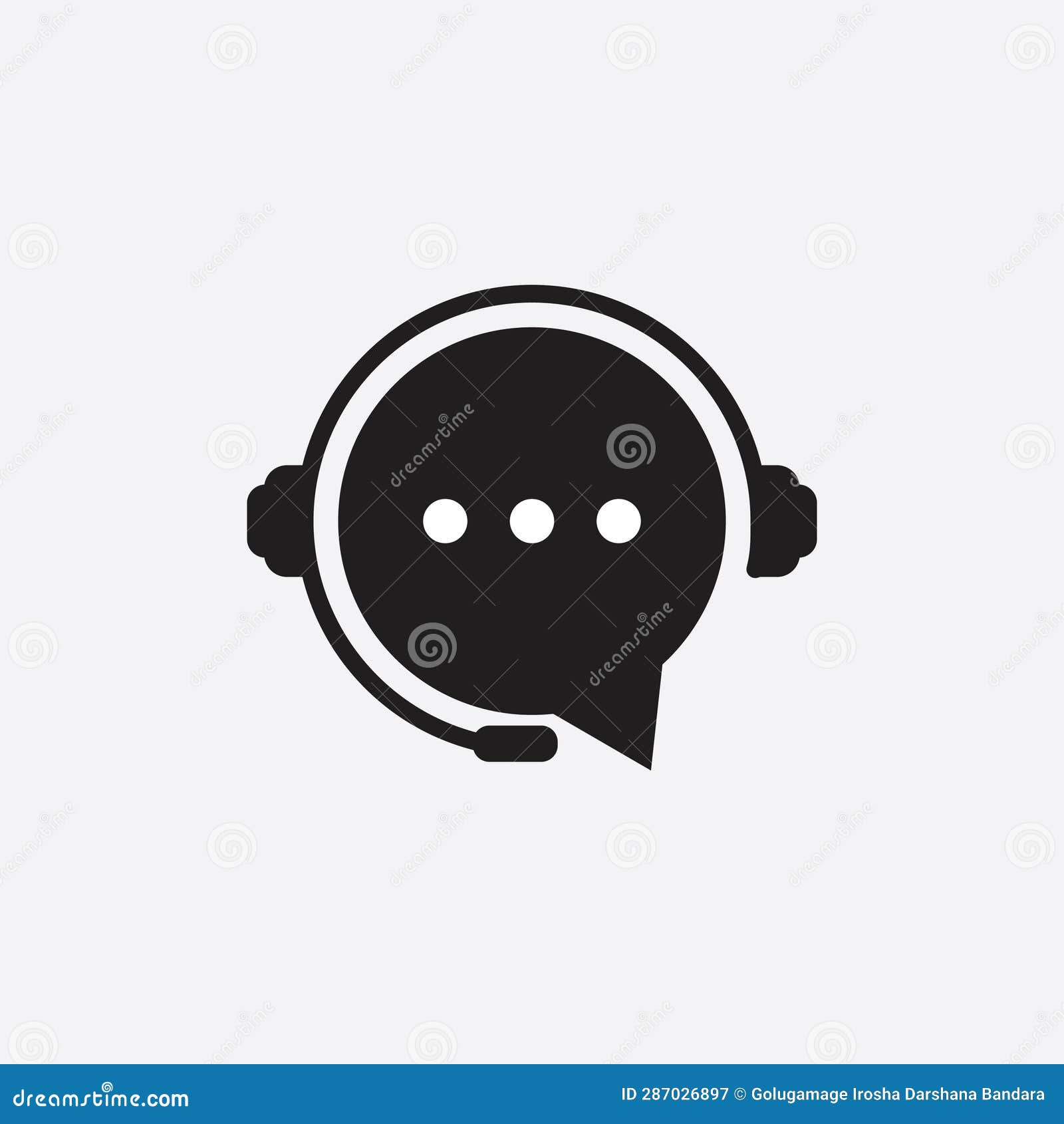 Support Service Headset Icon. Stock Vector - Illustration of number ...