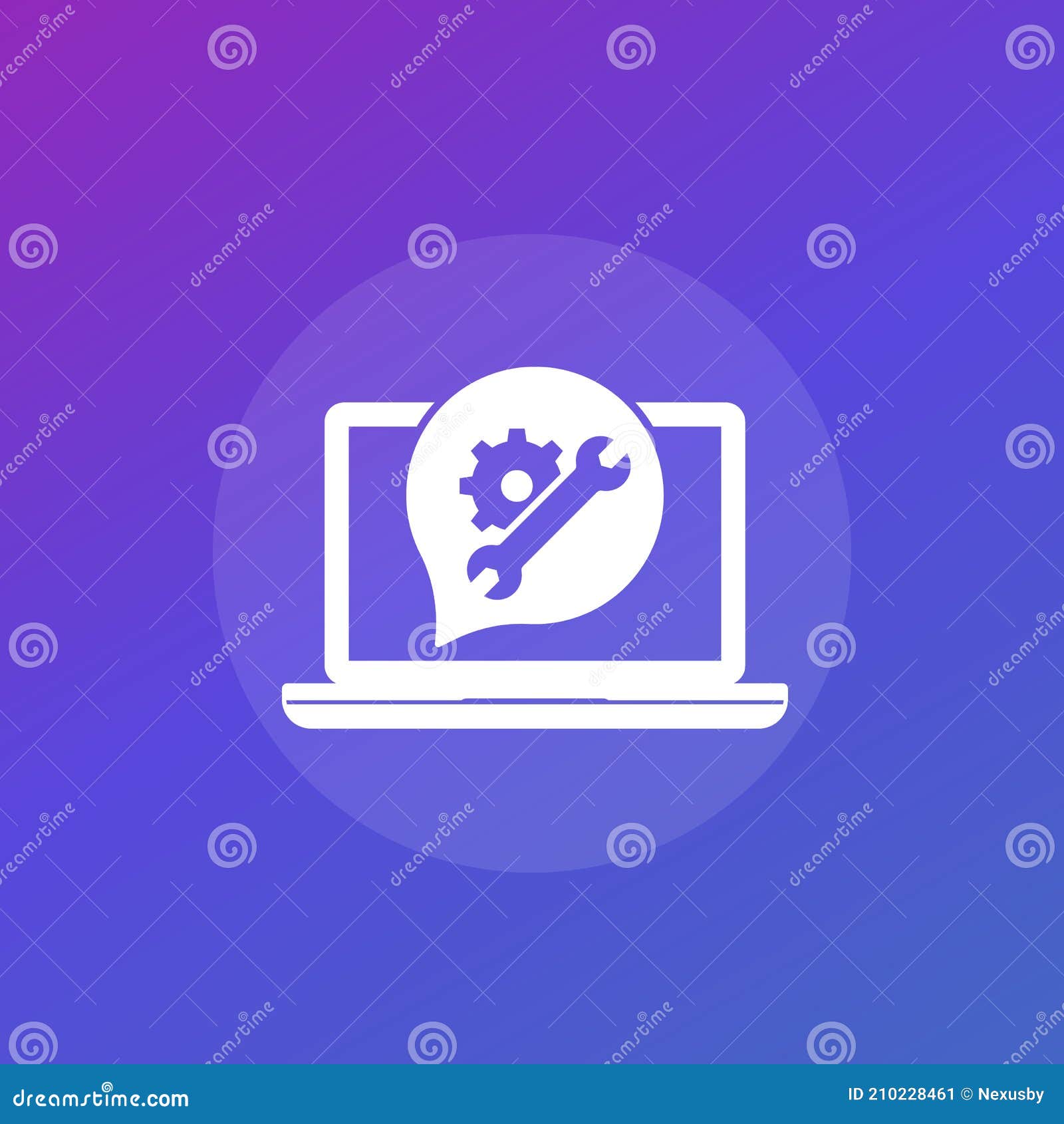 Support Service Icon with Laptop Computer, Vector Stock Vector ...