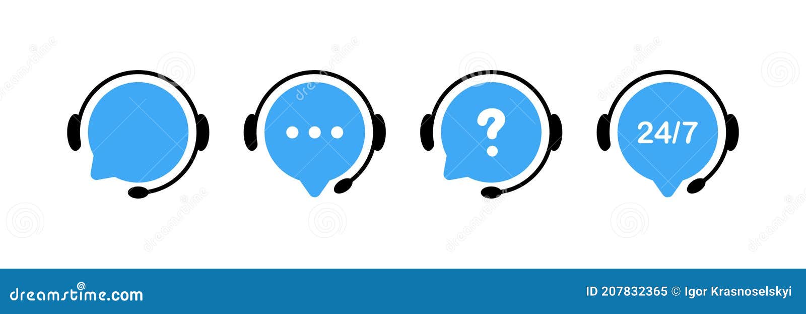 Support Service Icons. Chat Vector Icons. Customer Support. Headset ...