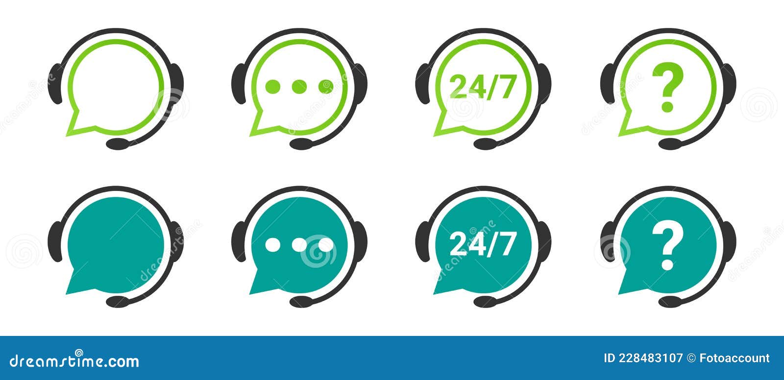 Support Service Icons - Different Vector Illustrations Set Isolated on ...