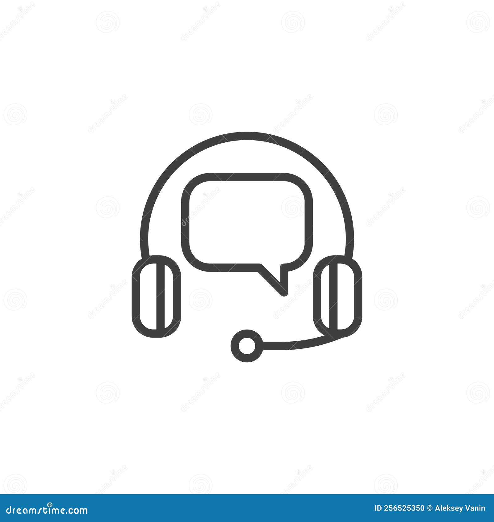 Support service line icon stock vector. Illustration of support - 256525350