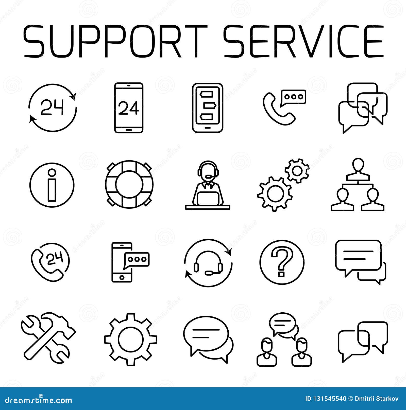 Support Service Related Vector Icon Set Stock Vector - Illustration of ...