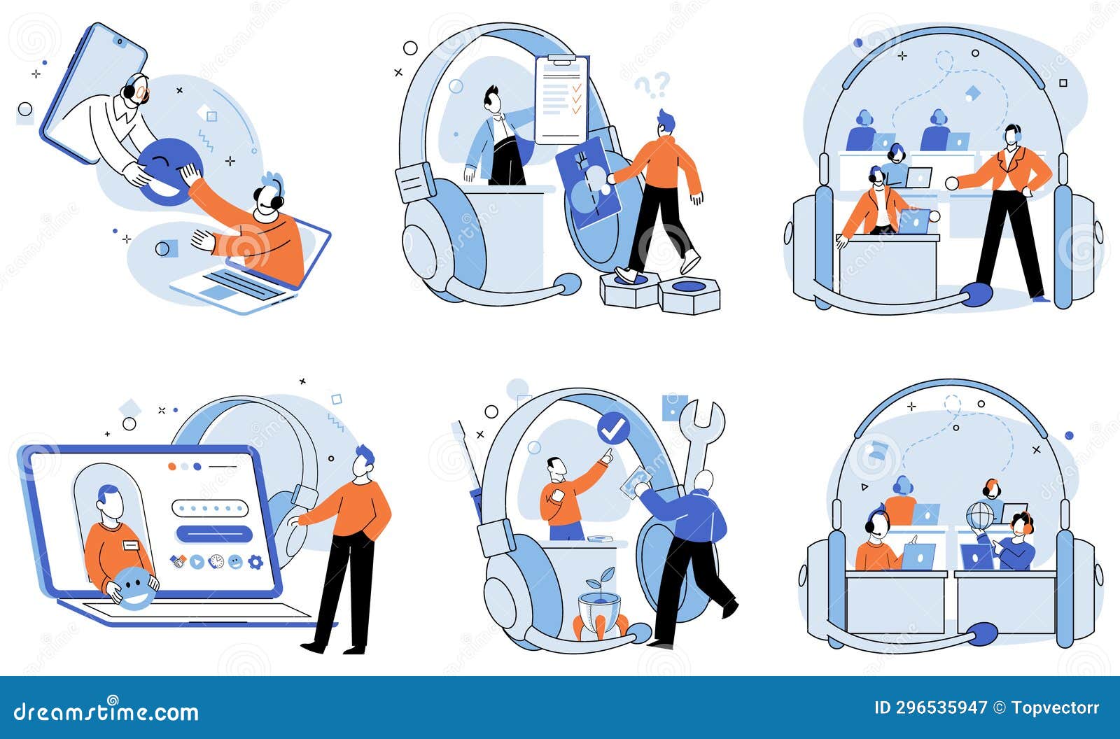 Support Service. the Support Team Provides Valuable Advice To Customers ...