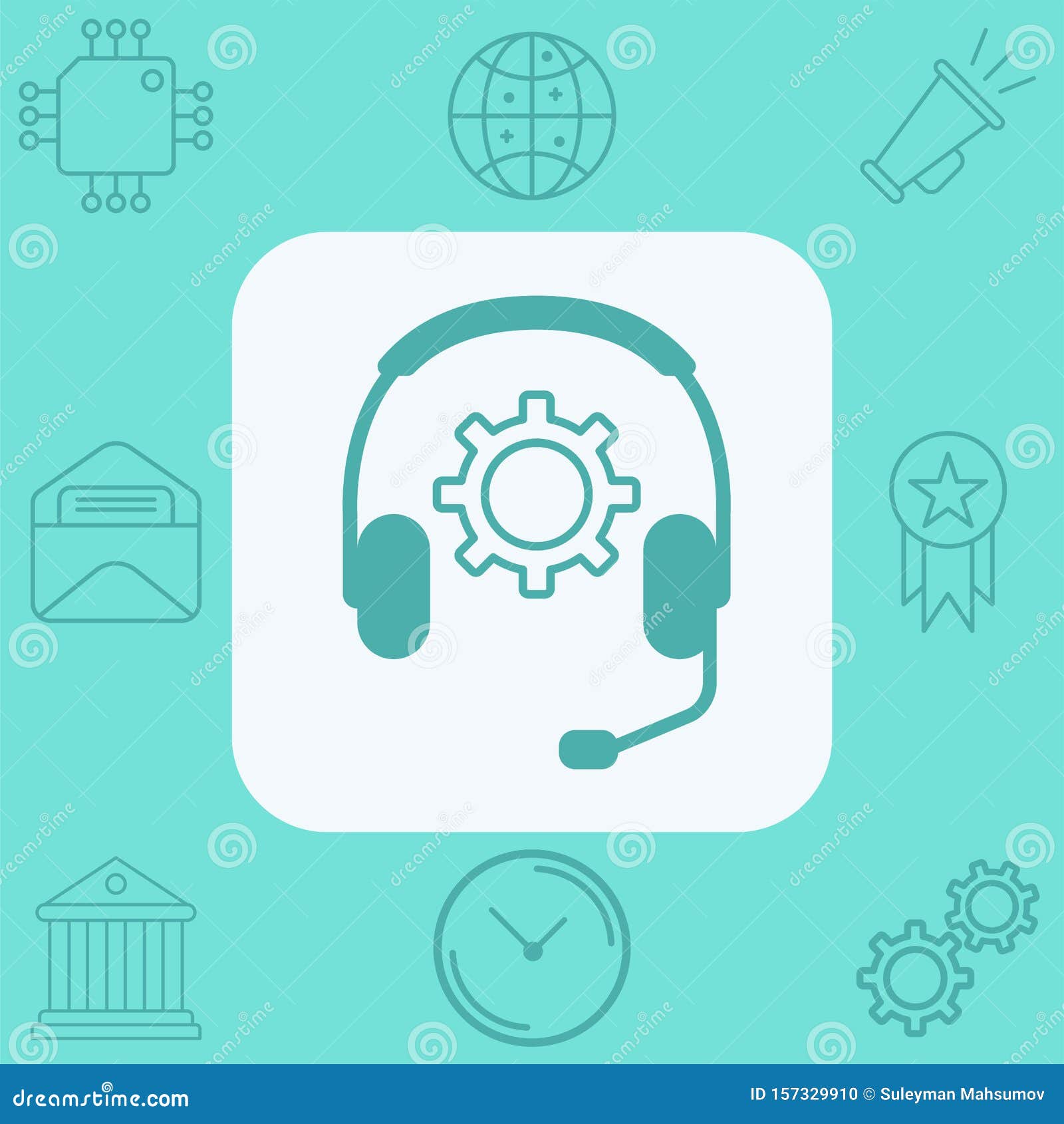 Support Service Vector Icon Sign Symbol Stock Illustration ...