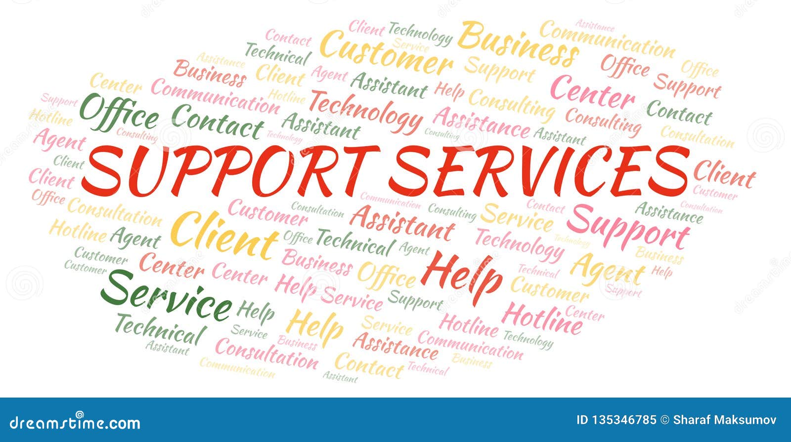 Support Services Word Cloud Stock Illustration - Illustration of text ...
