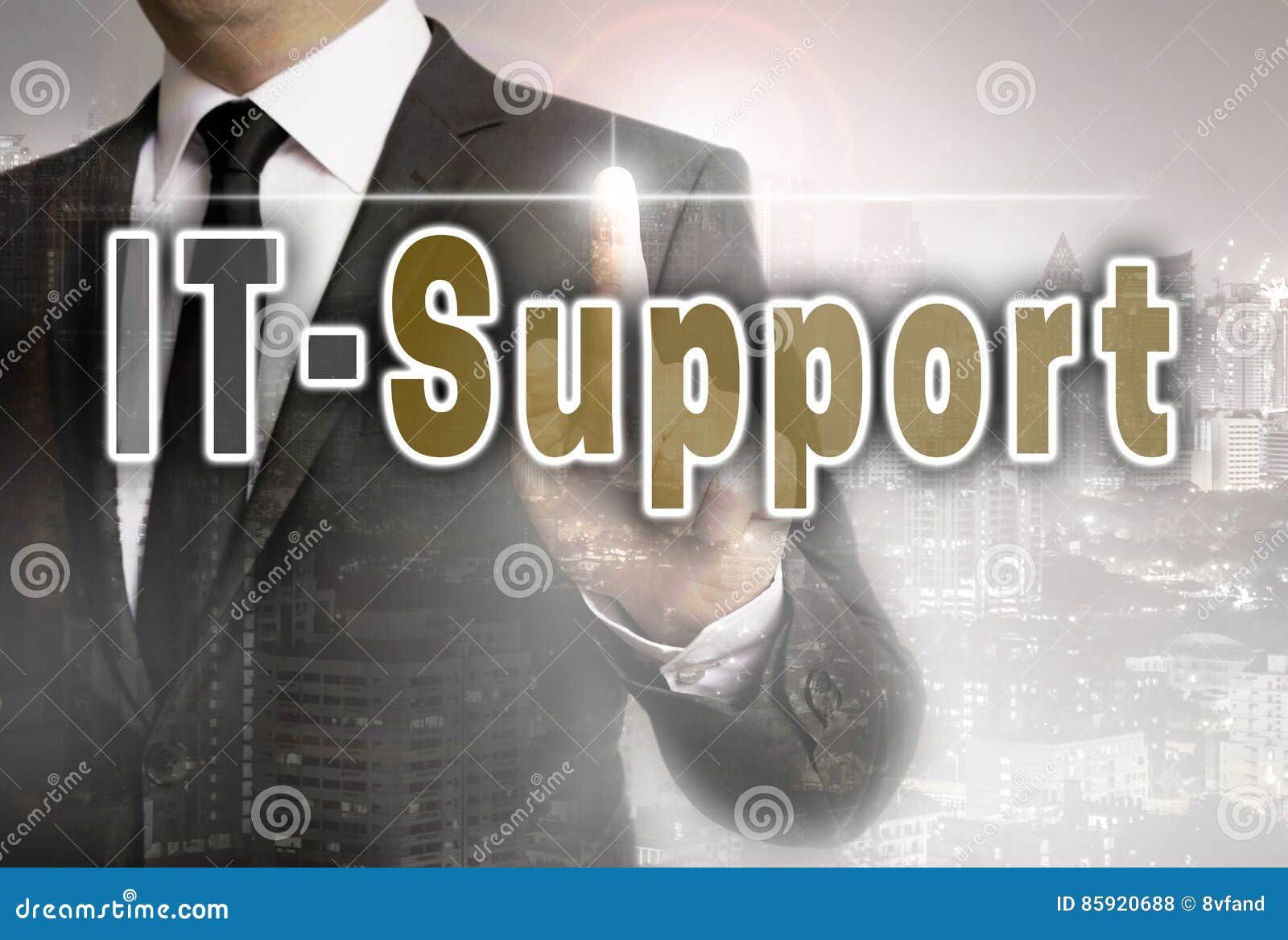 It Support is Shown by Businessman Concept Stock Illustration ...