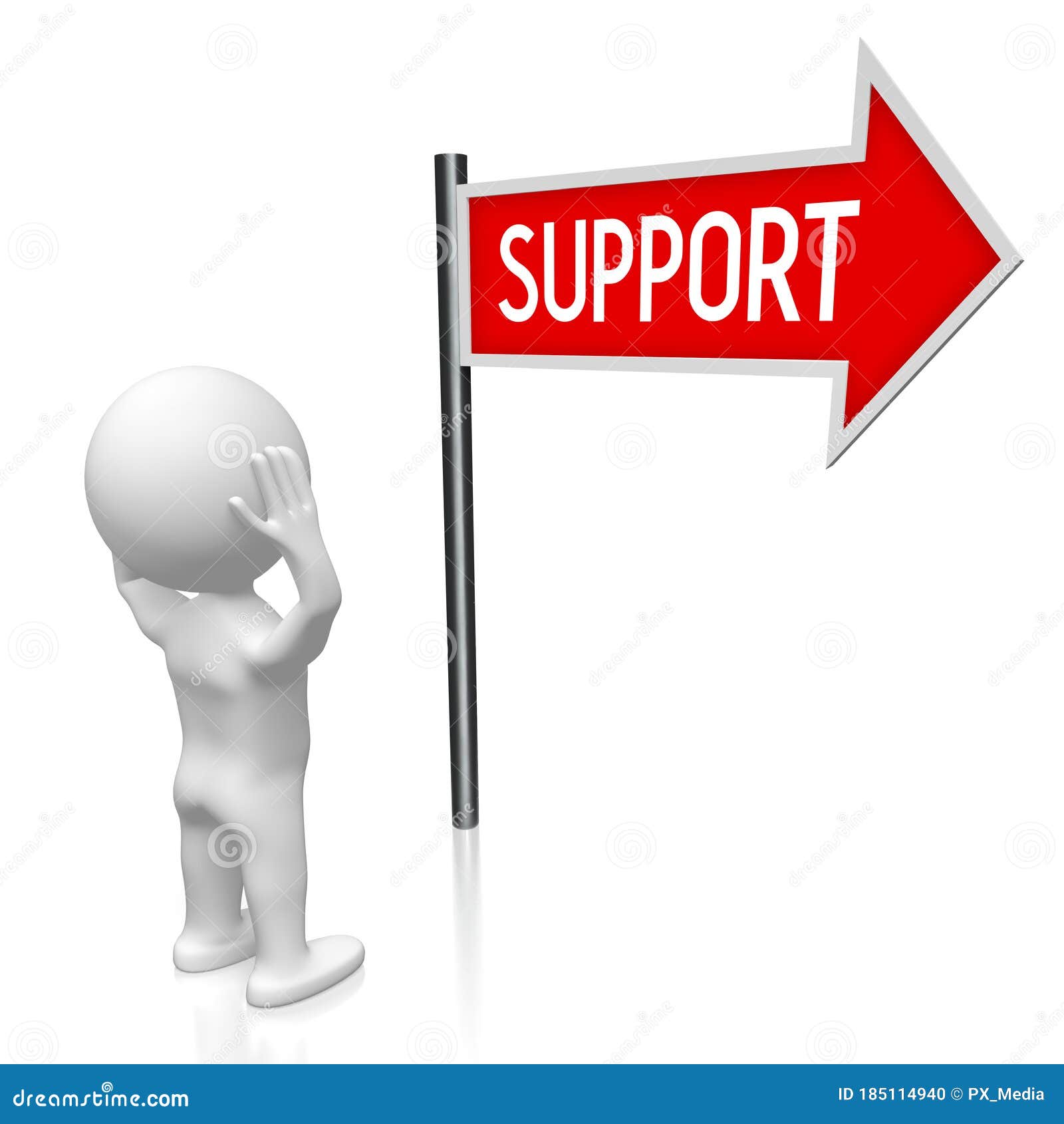 Support - Signpost with One Arrow, Cartoon Character Stock Illustration ...
