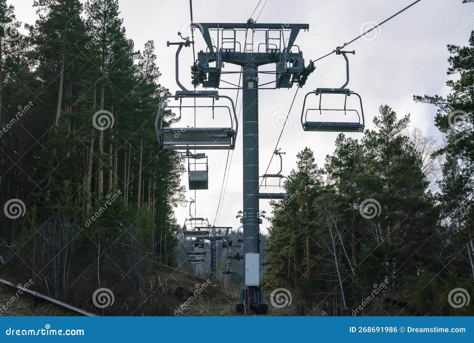The Support of the Ski Cable Car on the Top of the Mountain. Stock ...