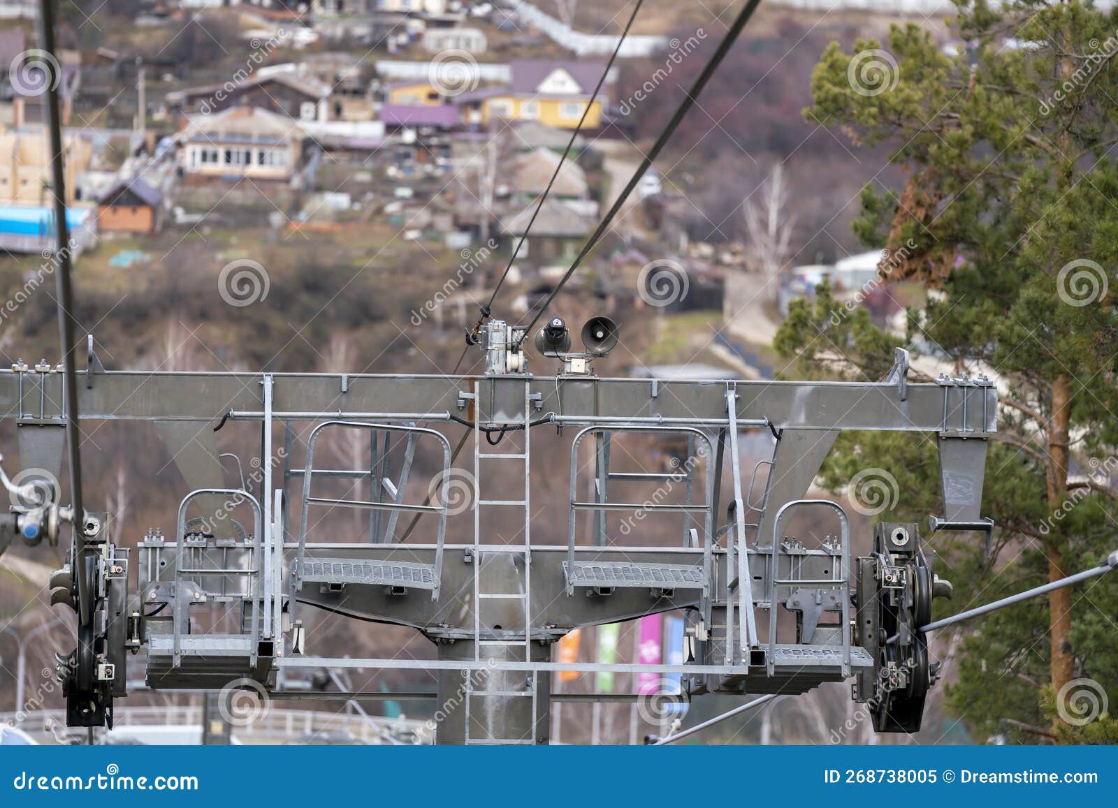 The Support of the Ski Cable Car on the Top of the Mountain. Stock ...
