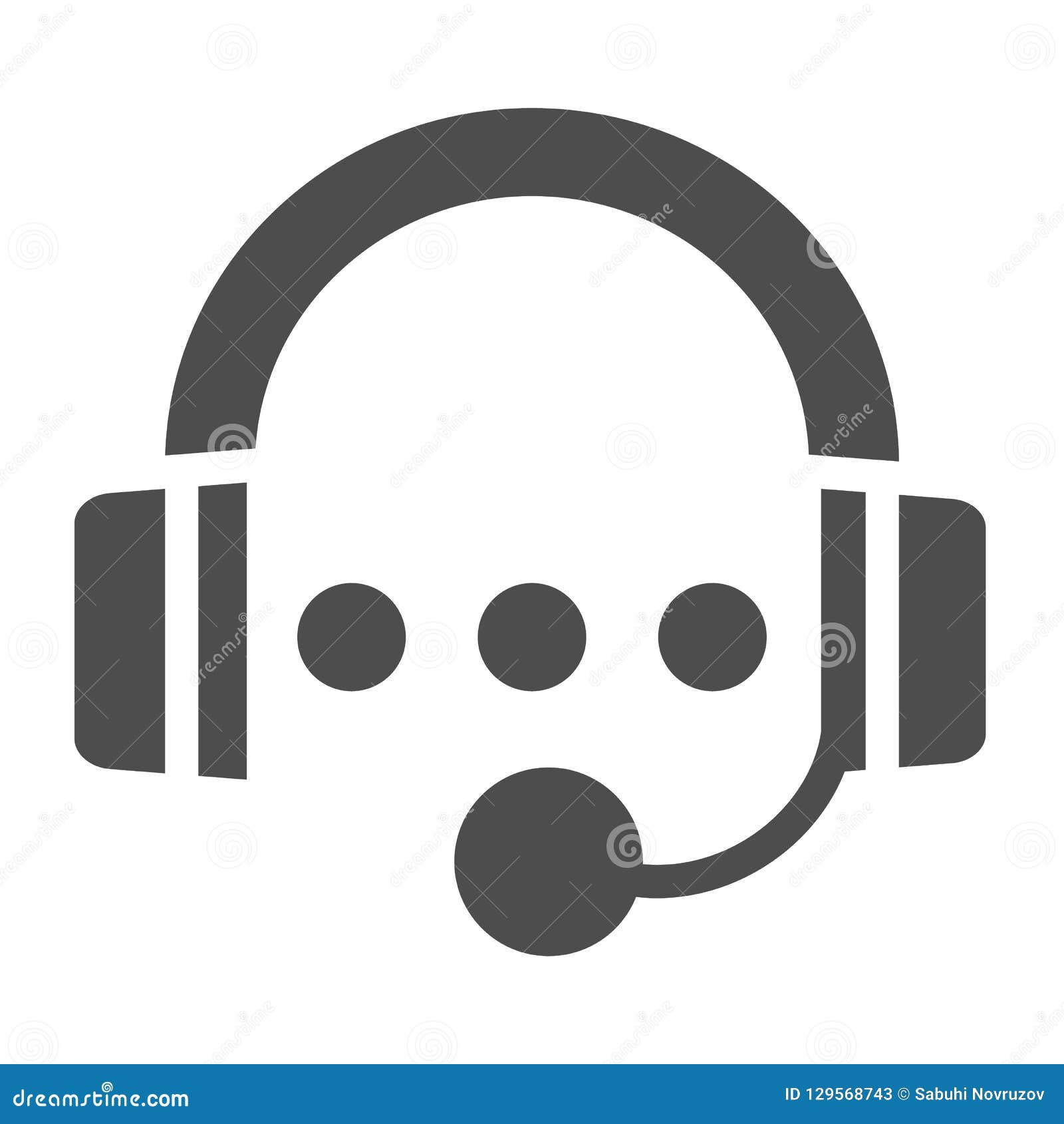 Support Solid Icon. Call Centre Vector Illustration Isolated on White ...