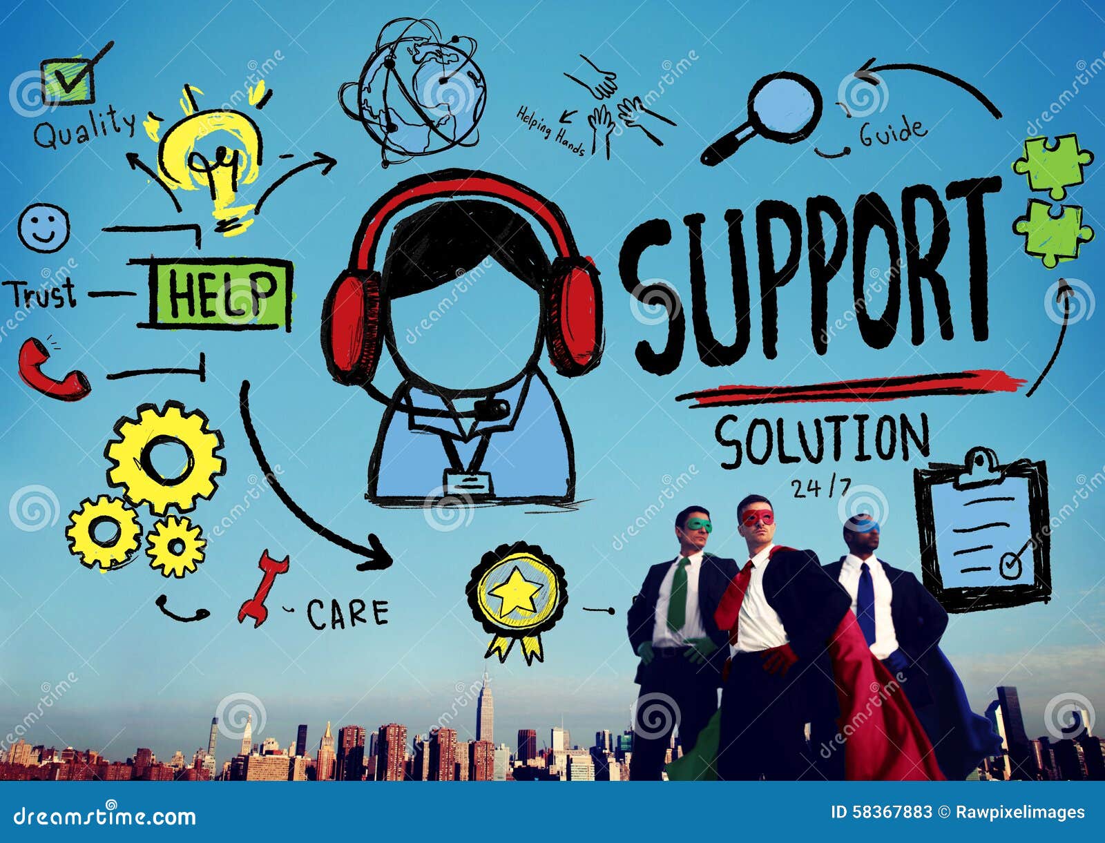 Support Solution Advice Help Quality Care Team Concept Stock Image ...