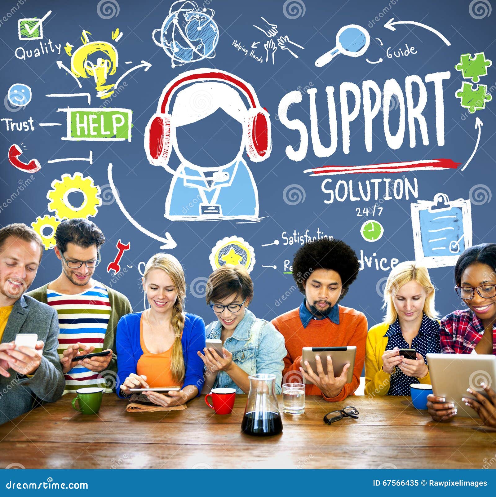 Support Solution Advice Help Quality Care Team Concept Stock Image ...
