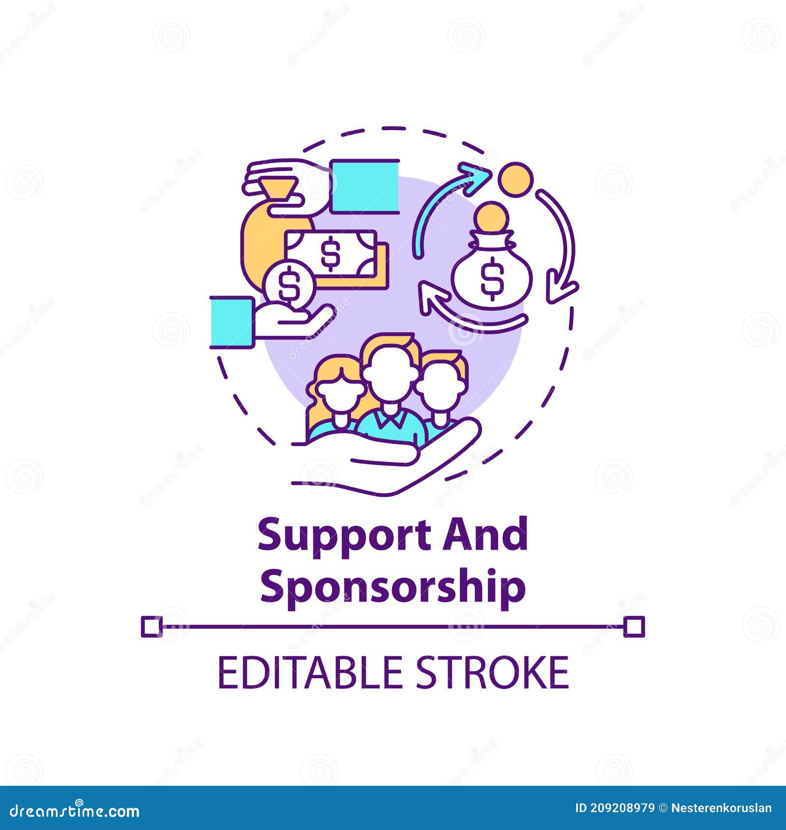 Support and Sponsorship Concept Icon Stock Vector - Illustration of ...
