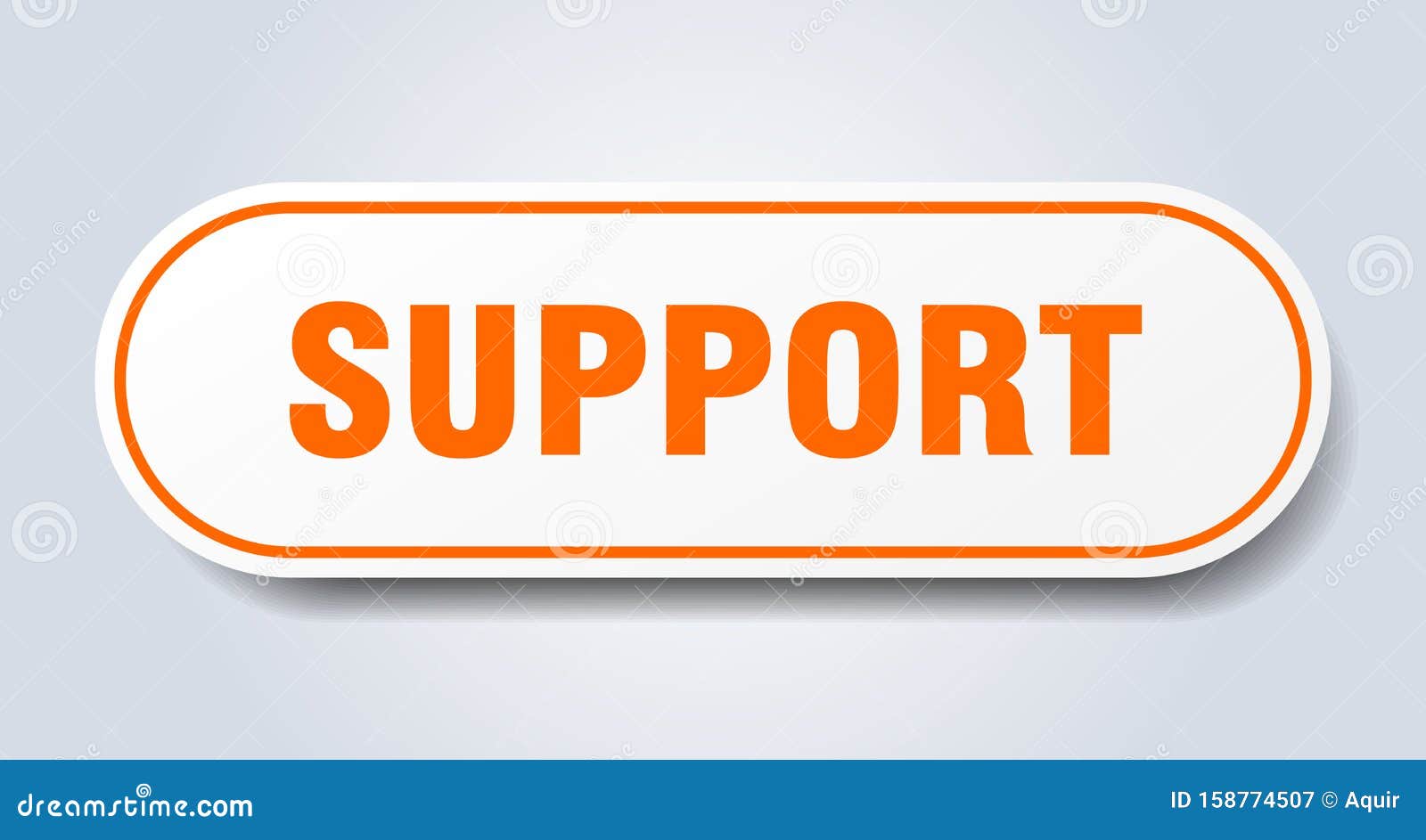 Support sticker. stock vector. Illustration of button - 158774507