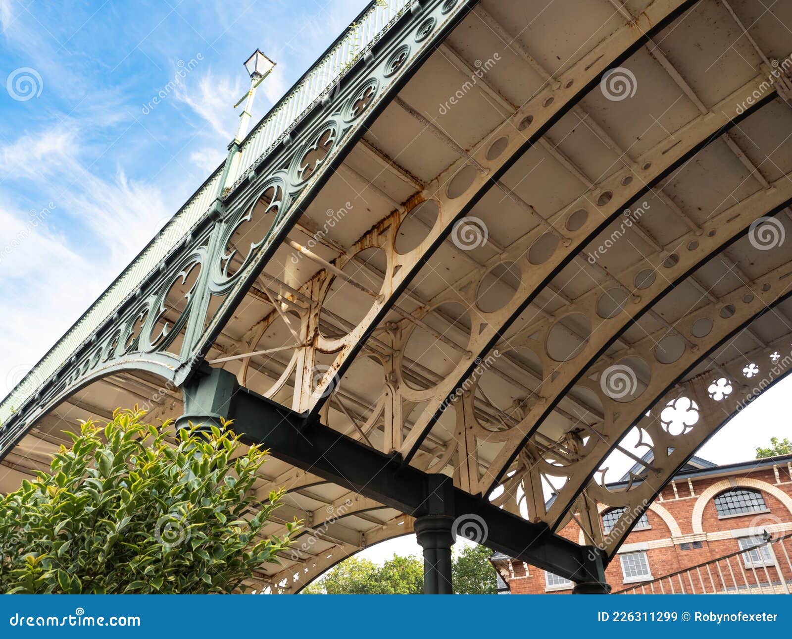Support Struts and Posts Underneath an Old Cast Iron Bridge Built in ...