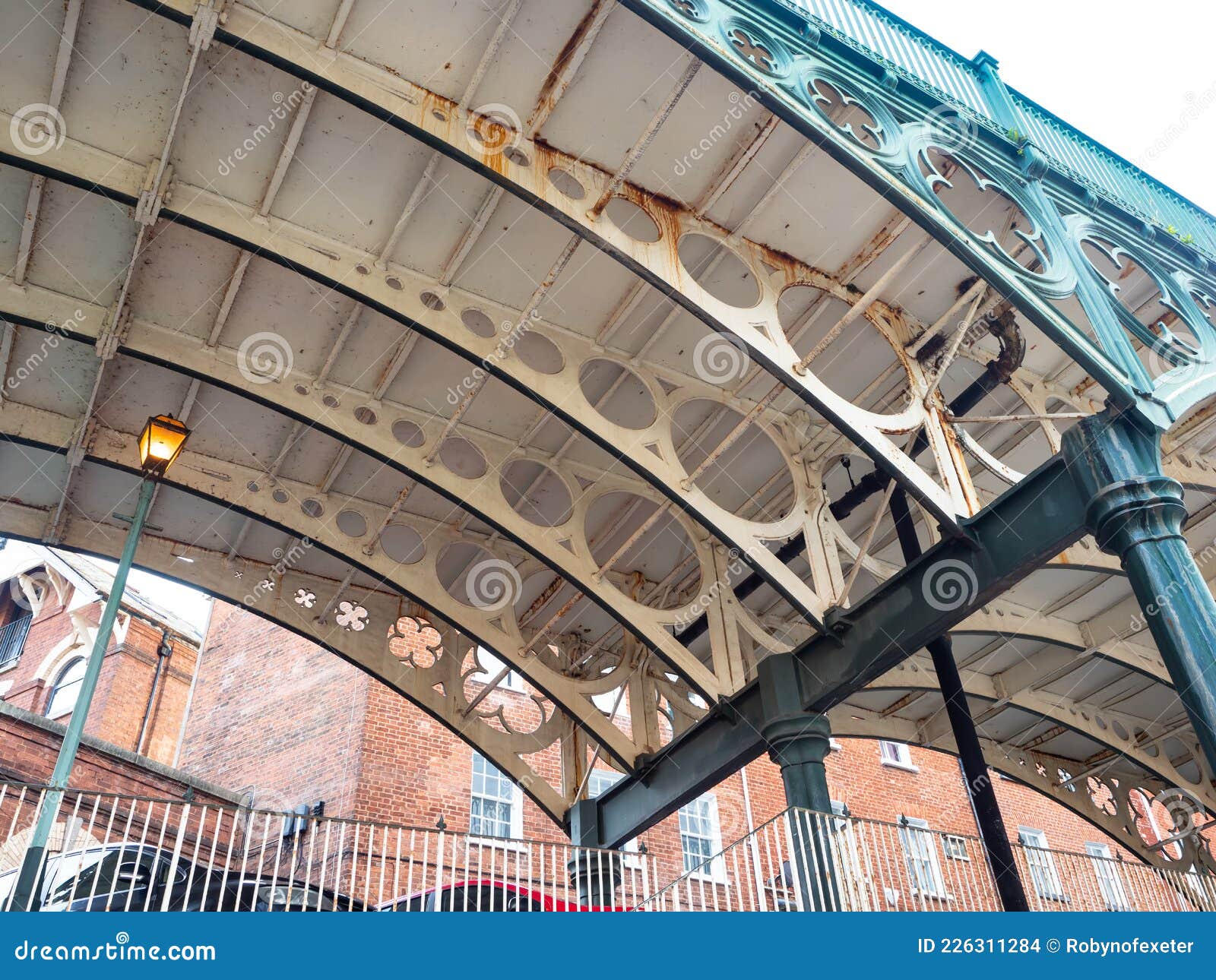 Support Struts and Posts Underneath an Old Cast Iron Bridge Built in ...