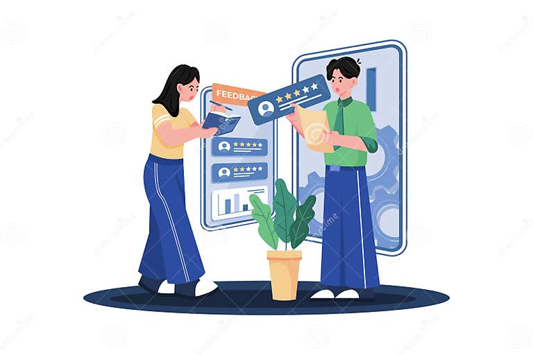 Support Team Leader Guides Agents Using Customer Feedback Stock Vector ...