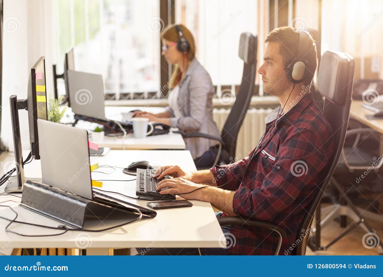 It support team working stock photo. Image of code, data - 126800594